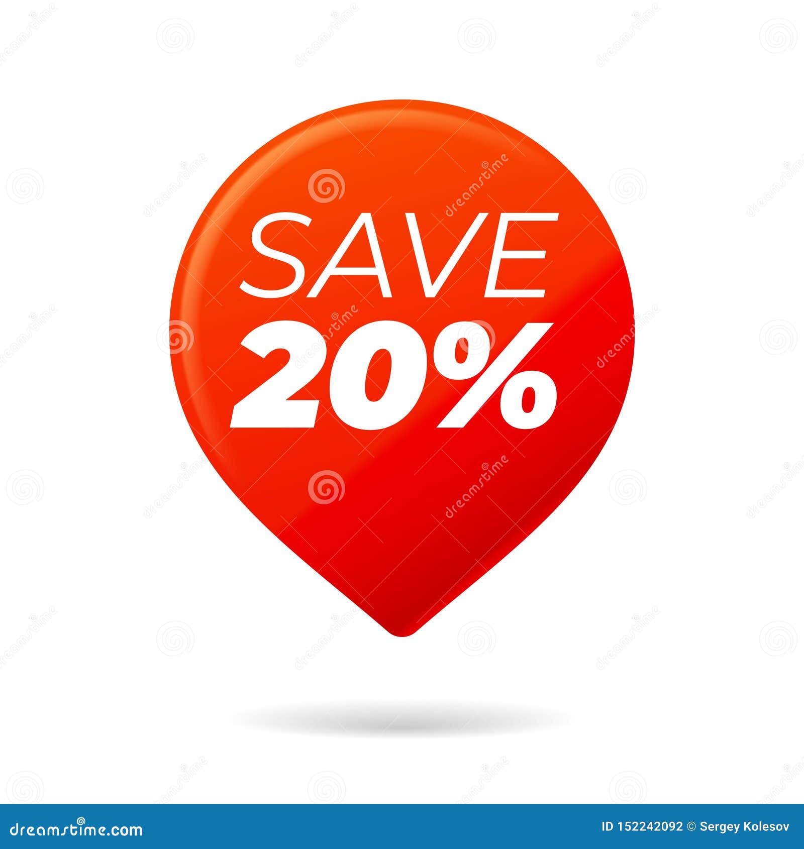 Red Pin on White Background, Save 20 Percent Stock Vector ...