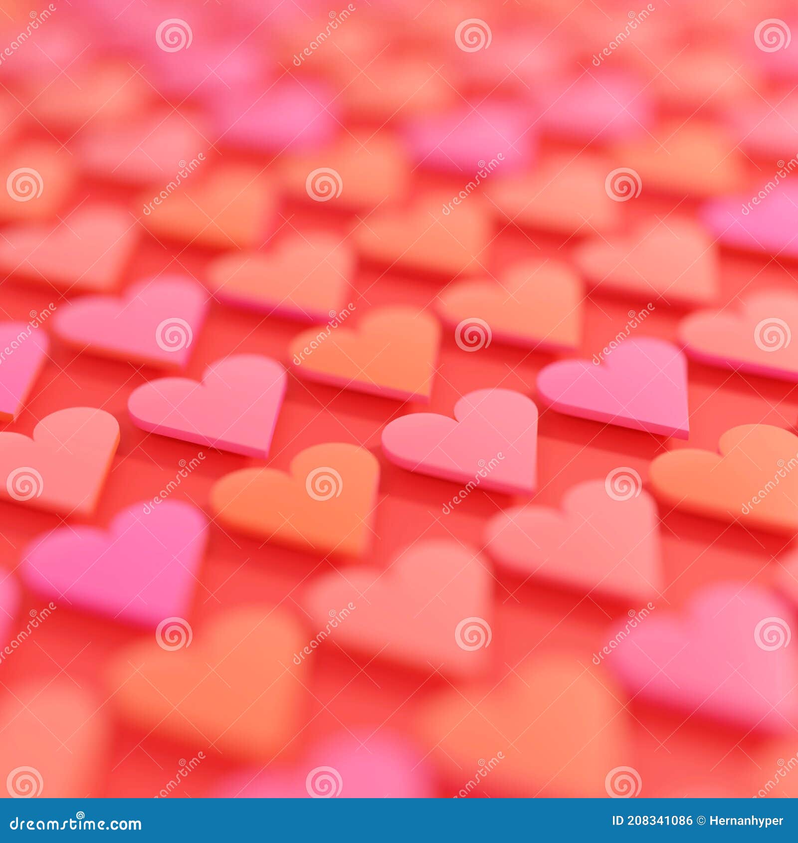 Red and Pink Hearts in a Repeating Pattern on Red Background with ...