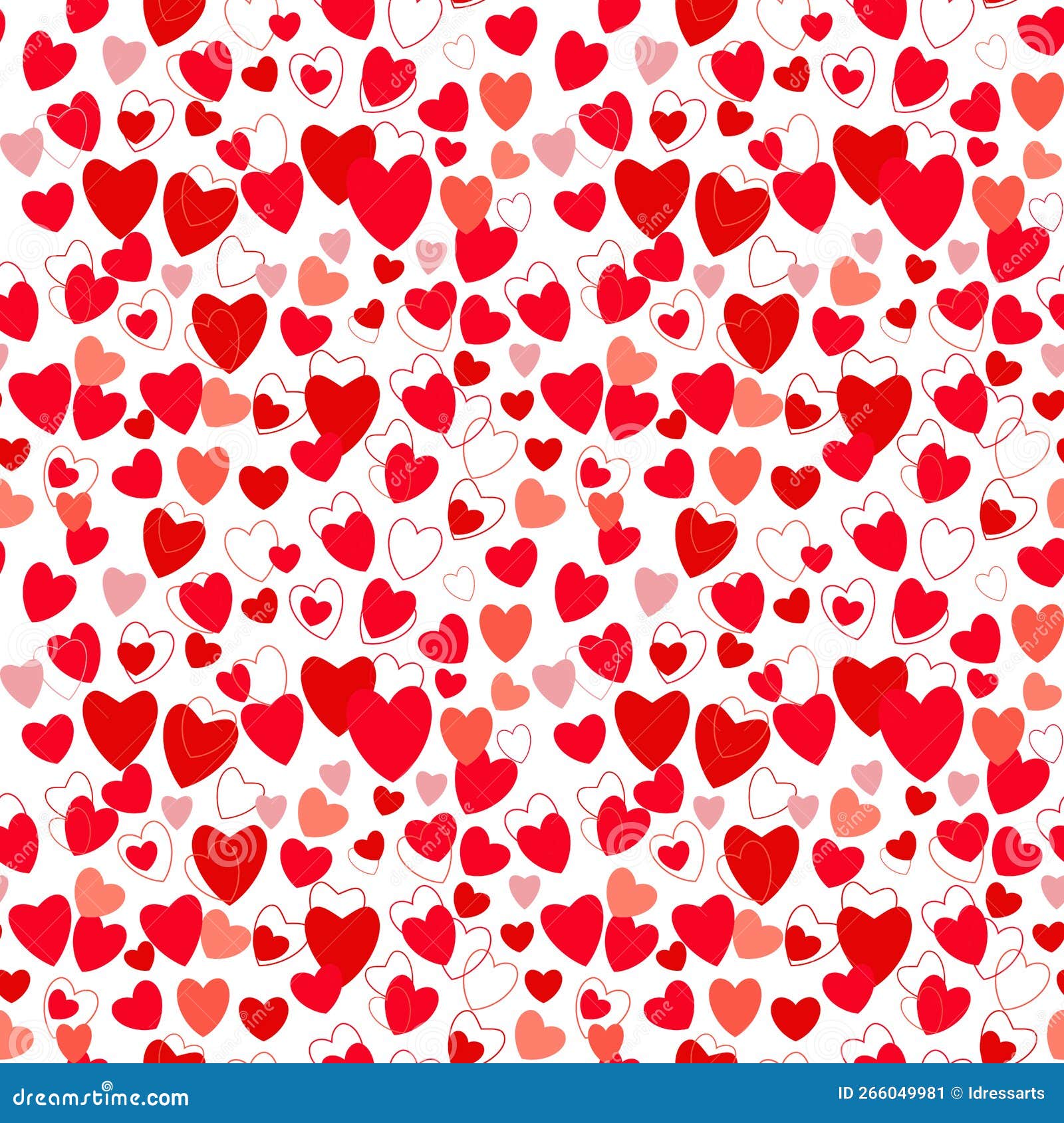 Red and Pink Hearts Seamless Pattern. Stock Vector - Illustration of ...