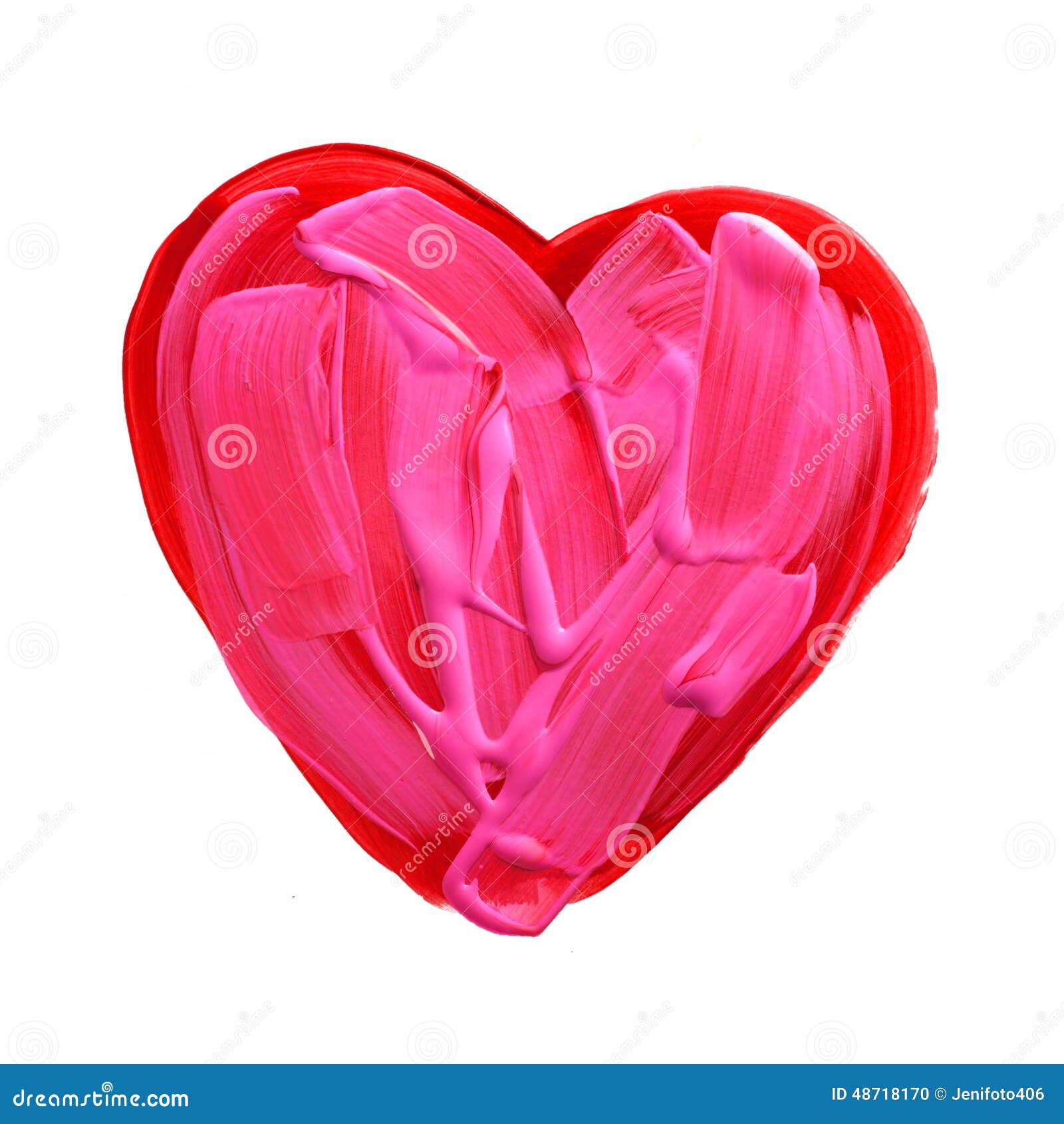 Red and pink painted heart stock photo. Image of stroke - 48718170