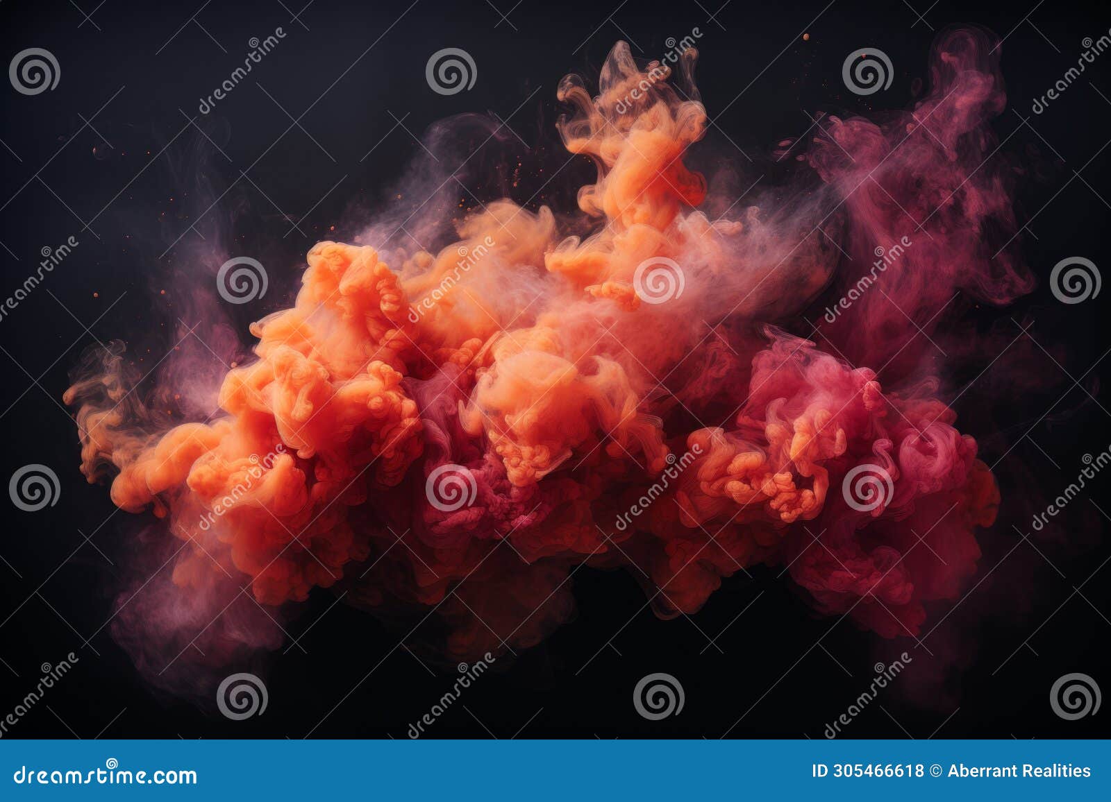 Red and Pink Smoke on a Black Background Stock Illustration ...
