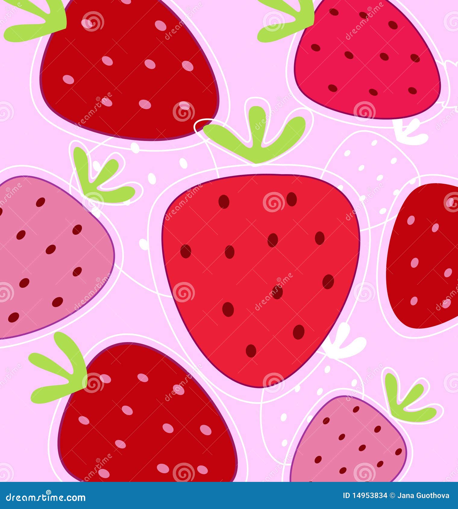 Strawberry Background Design Texture Cartoon Vector | CartoonDealer.com ...