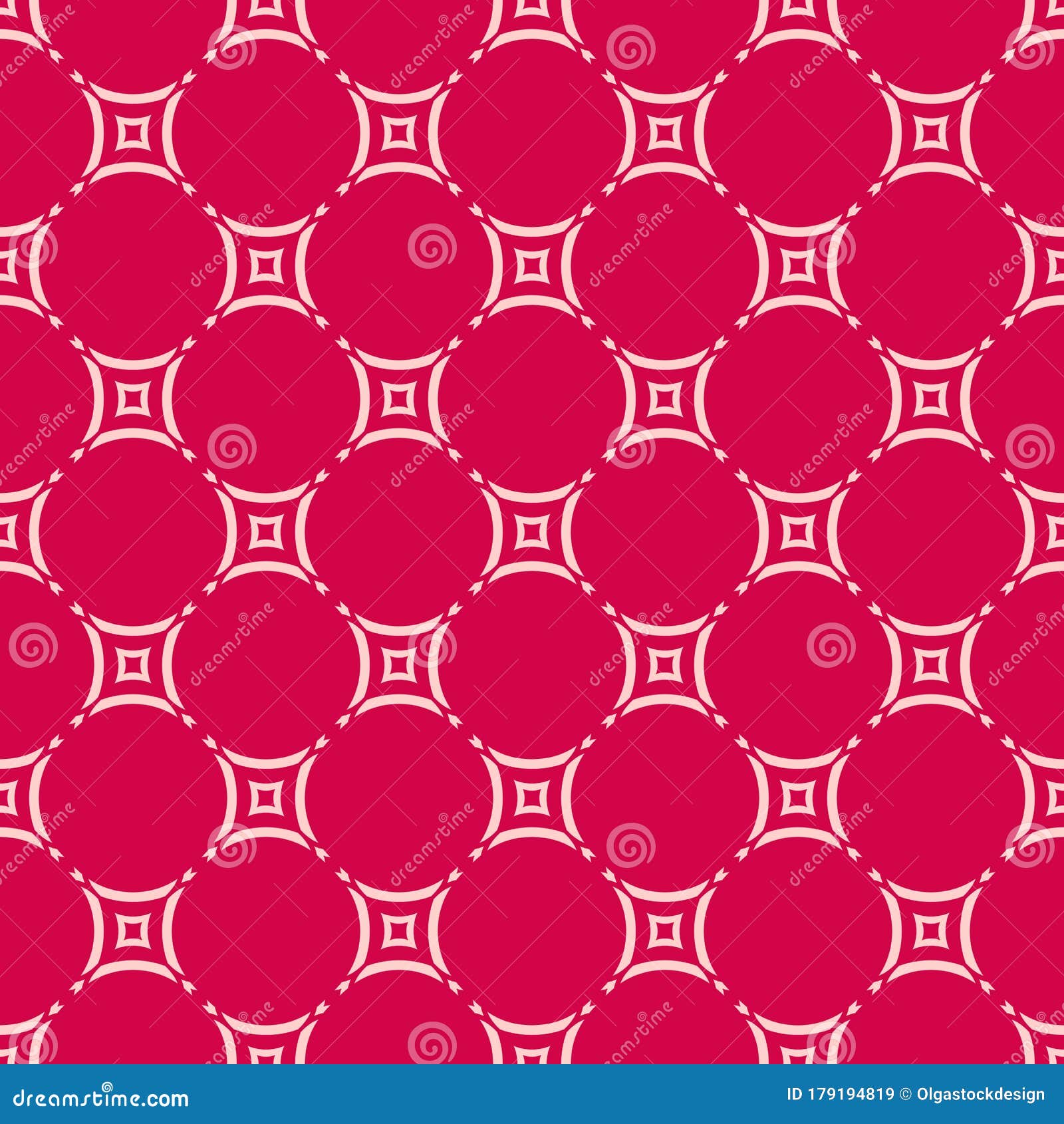 Red and Pink Vector Geometric Seamless Pattern with Rounded Grid, Net ...