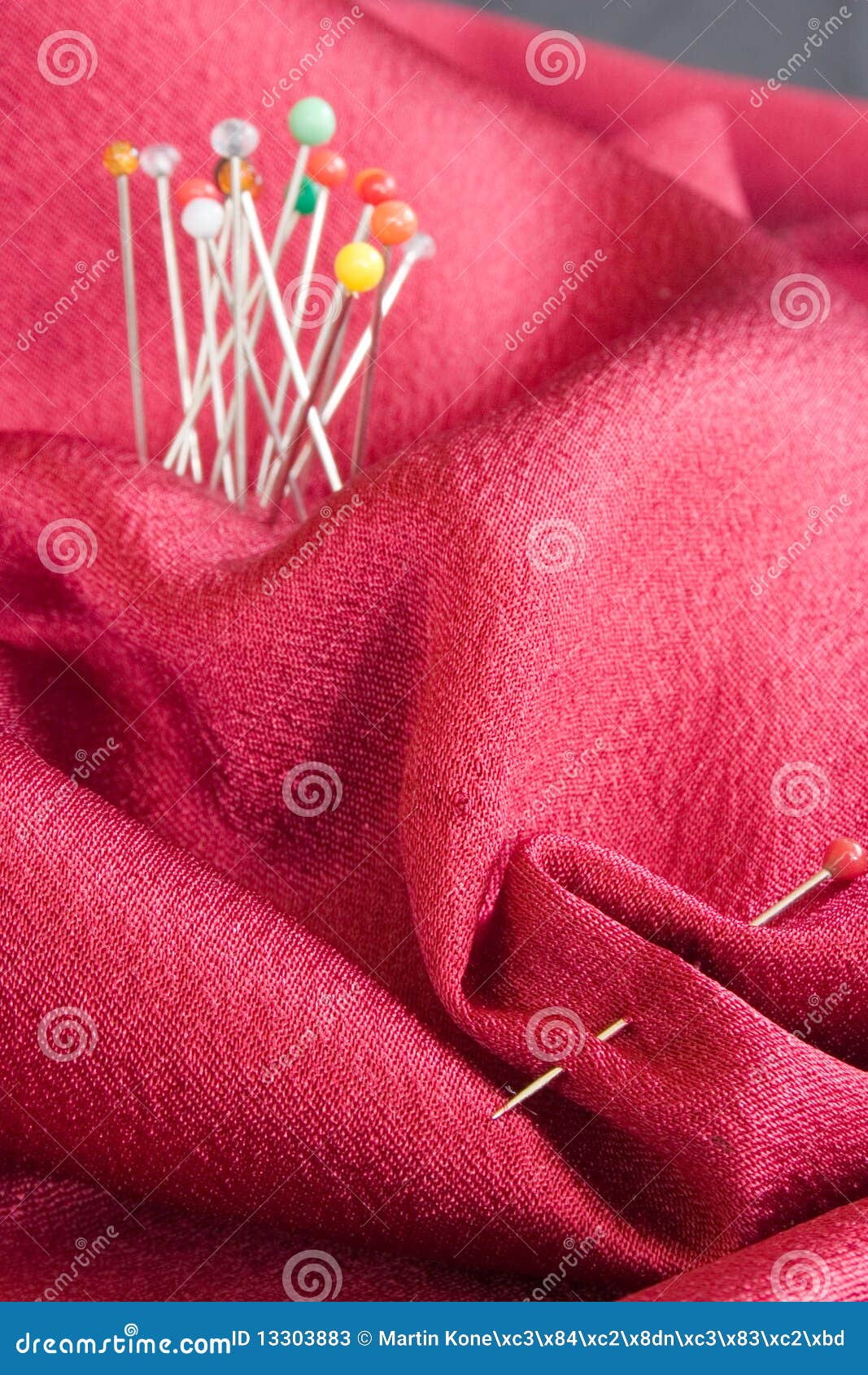 Red pins stock image. Image of backing, edge, sewing - 13303883