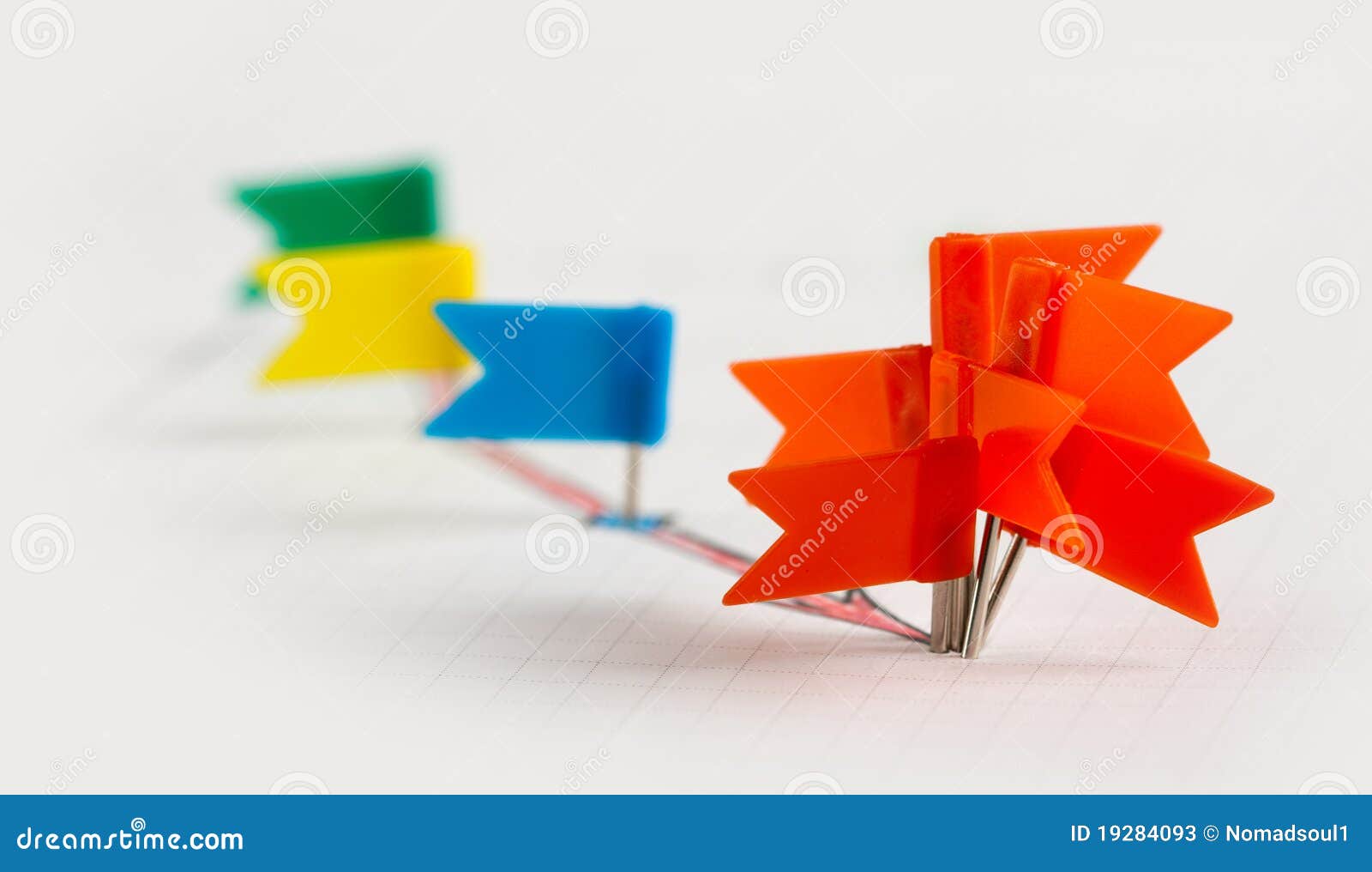 Red Pins on Sketched Red Arrow Stock Image - Image of locations, clip ...