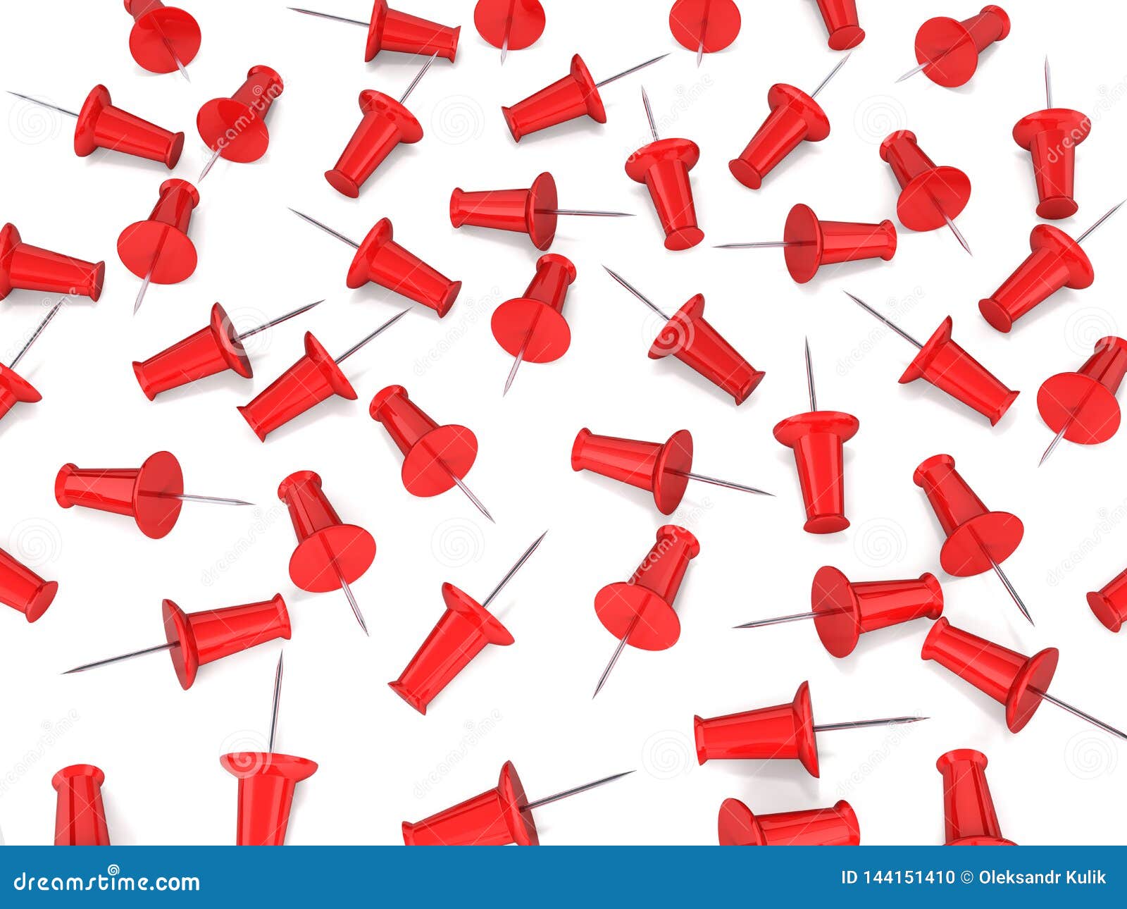Red Pins on White Background 3d Stock Illustration - Illustration of ...