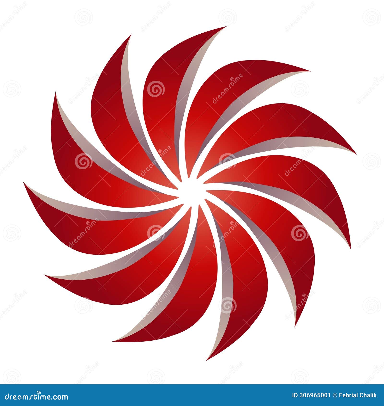 The Red Pinwheel or Propeller Design is Suitable for Stickers, Logos ...