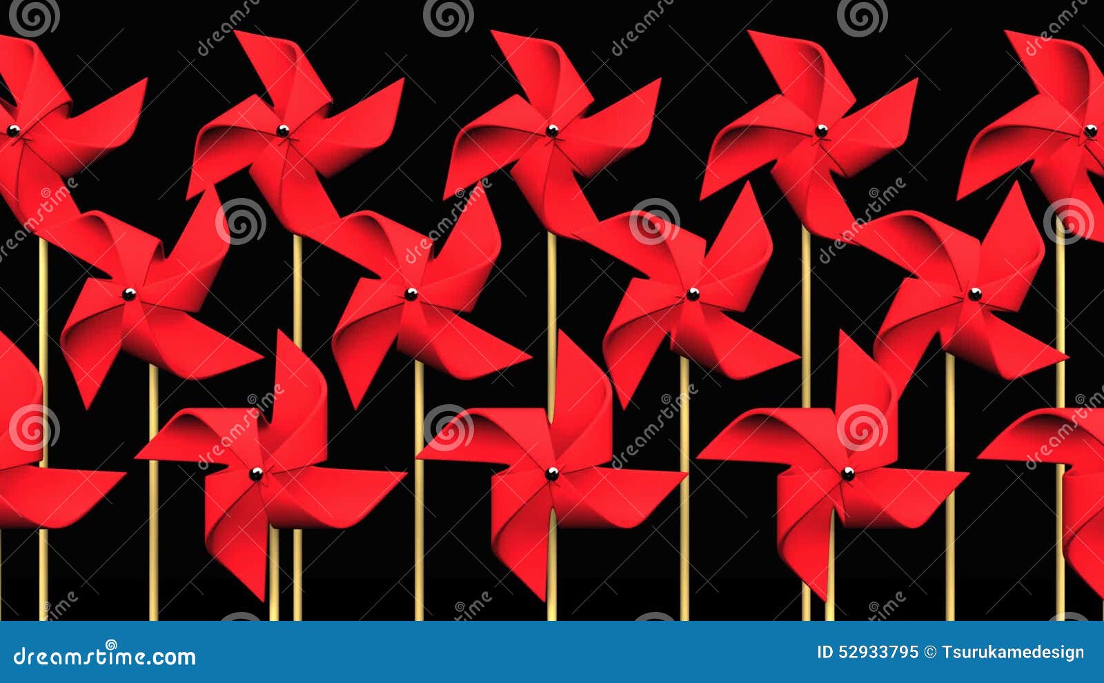 Red Pinwheels on Black Background Stock Video - Video of summer ...