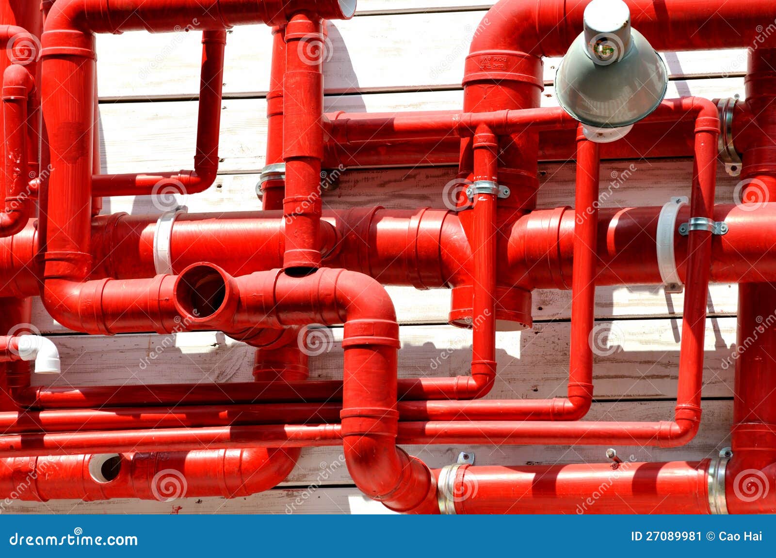 Red Pipe in Complex Circuity Stock Image - Image of area, pipe: 27089981