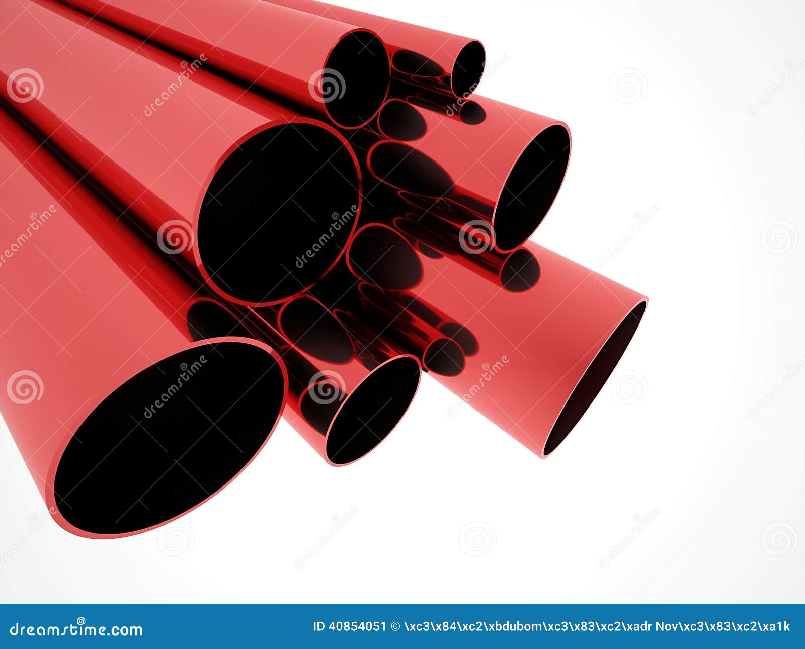 Red pipe concept on white stock illustration. Illustration of ...
