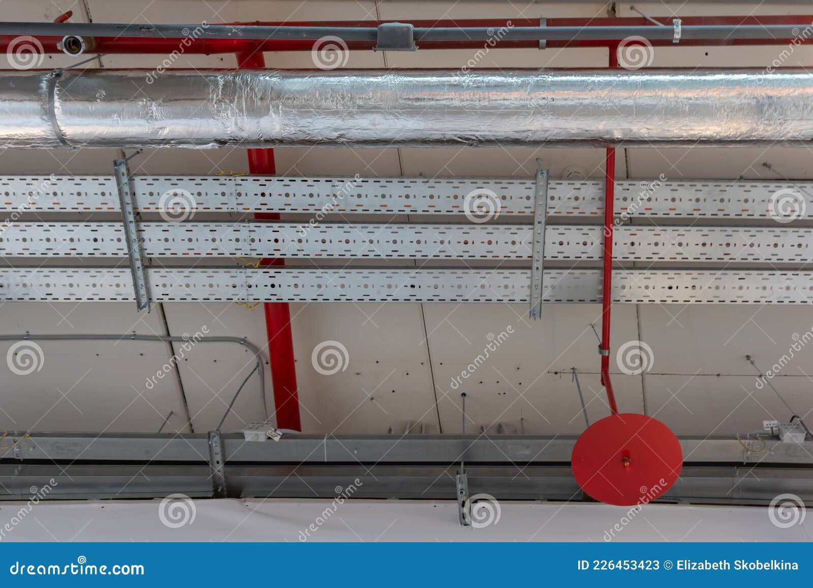 Red Pipe Of A Fire Extinguishing System Stock Image | CartoonDealer.com ...