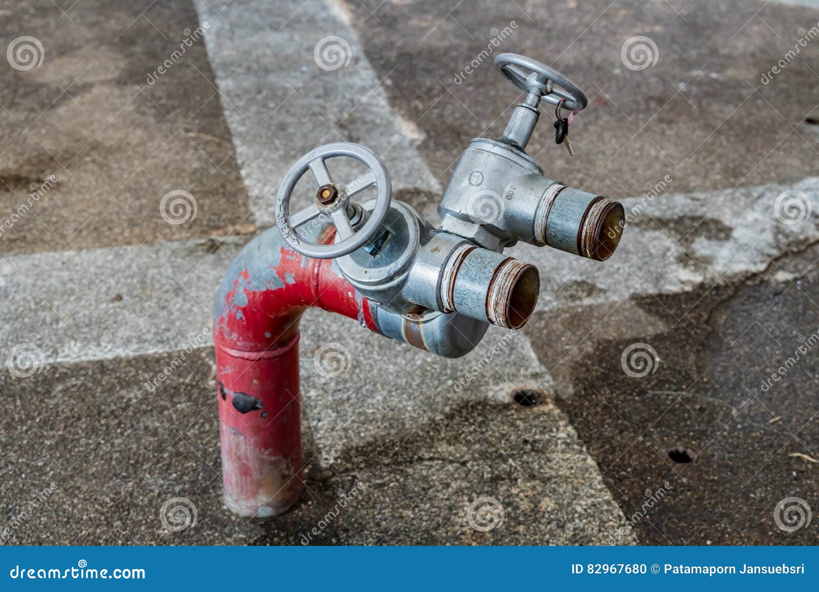 Red pipe Fire hydrant stock photo. Image of protection - 82967680