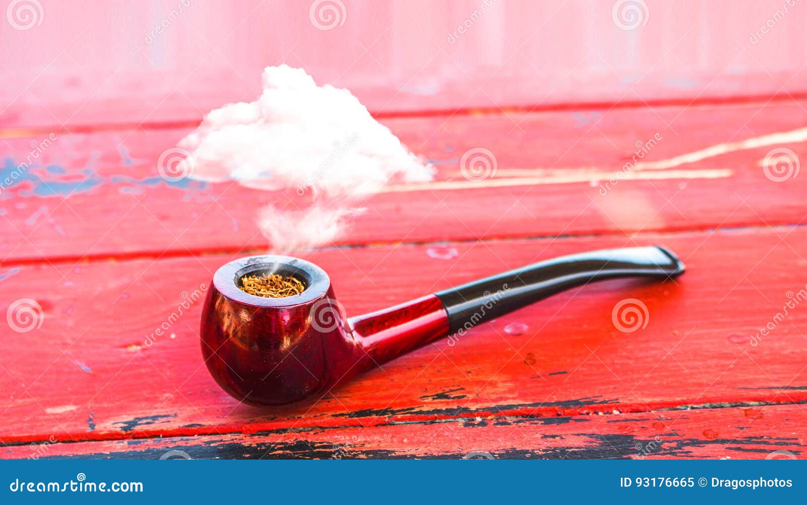 Red Pipe Smoking Cloud Concept Surreal Art Stock Image - Image of cloud ...