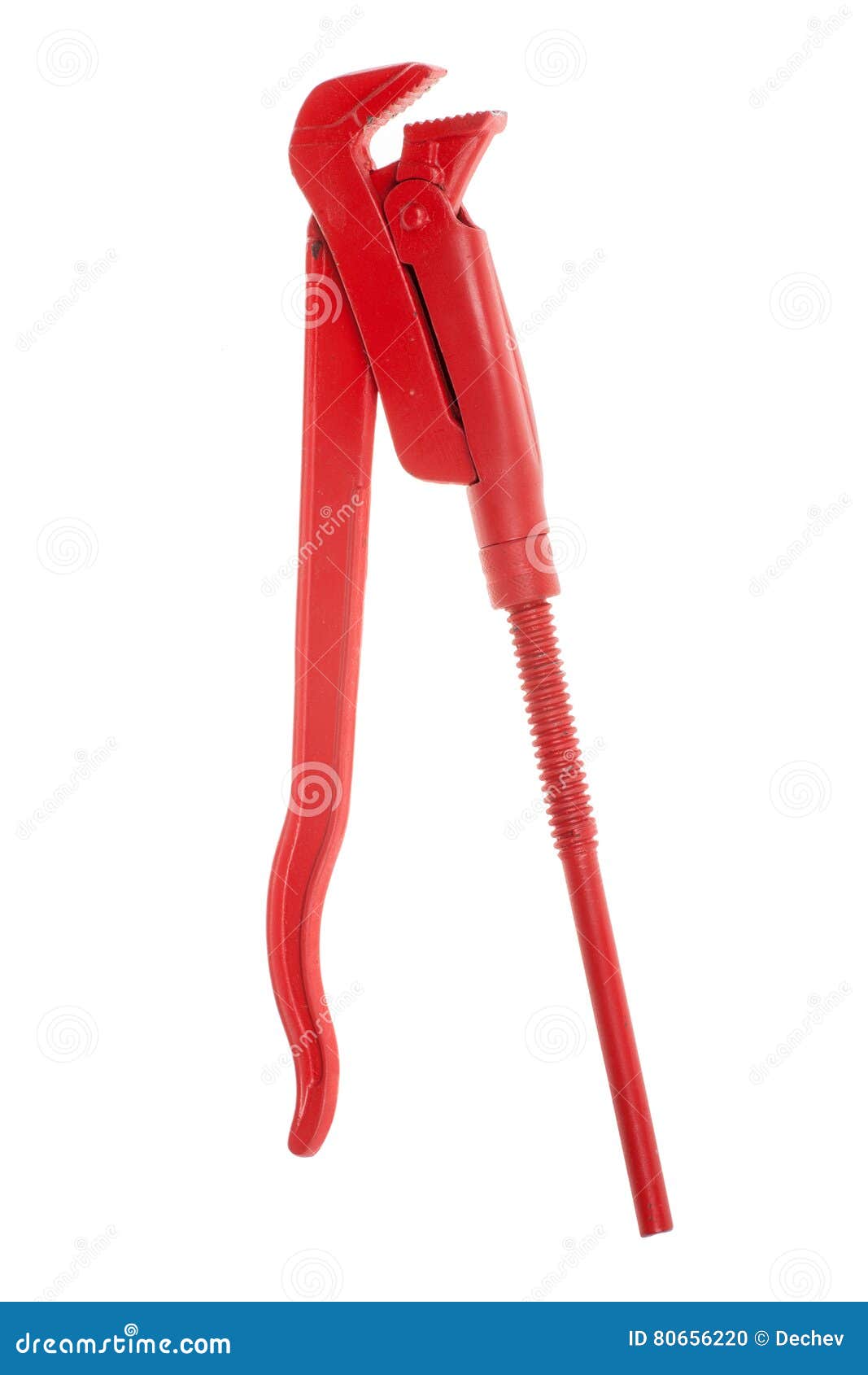 Red Pipe Wrench, Plumbing Tool, Isolated on White Stock Photo - Image ...