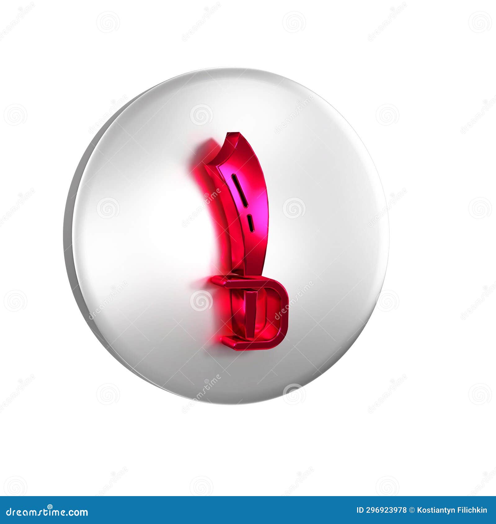 Red Pirate Sword Icon Isolated on Transparent Background. Sabre Sign ...