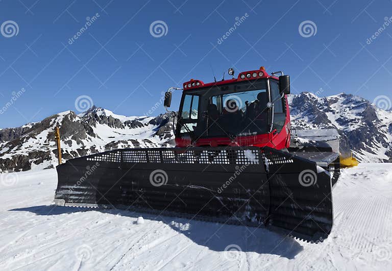 Red piste basher stock photo. Image of preparation, basher - 39694196