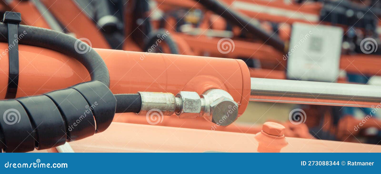 Red Piston or Actuator As Part of Pneumatic or Hydraulic Machine ...