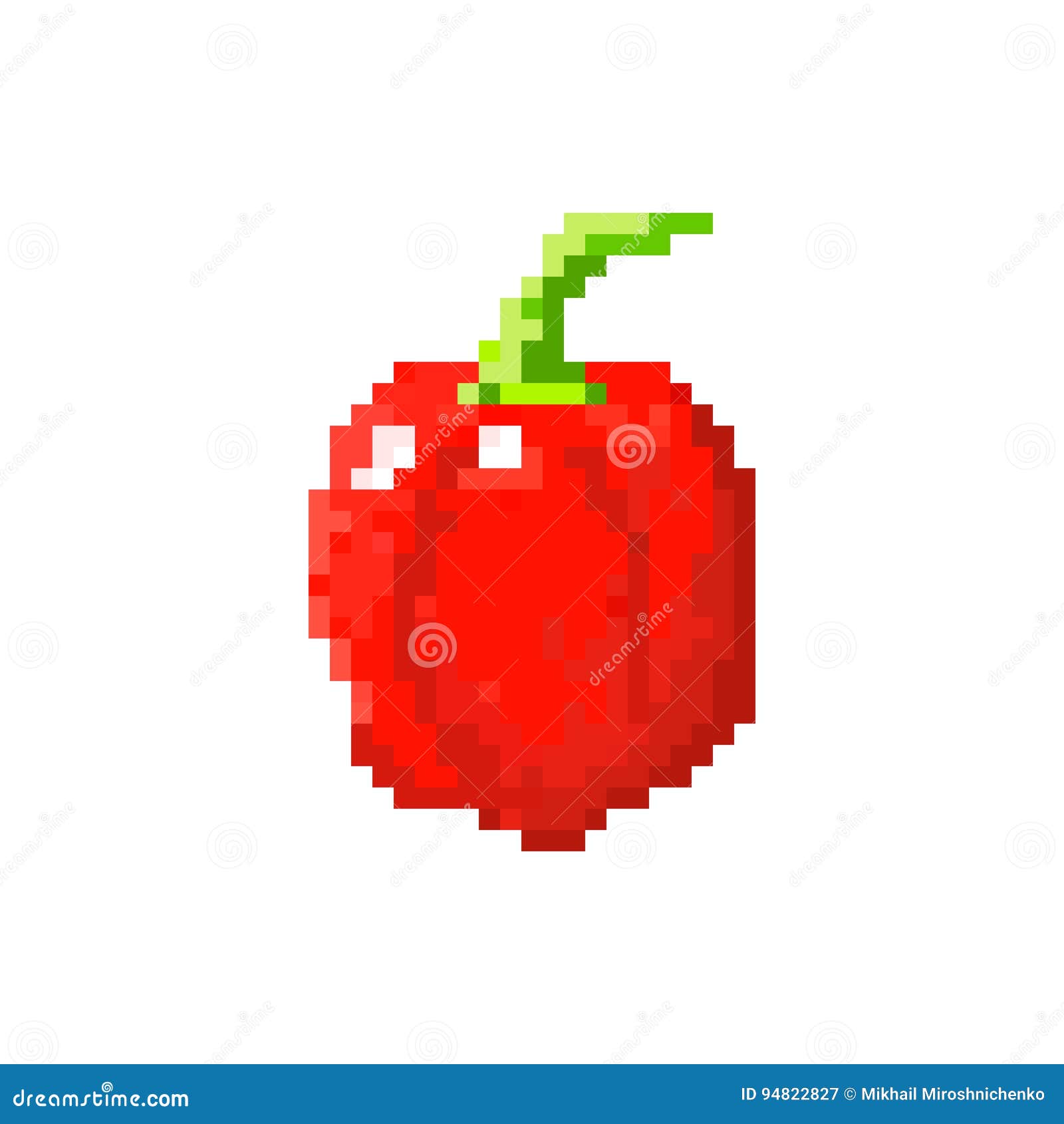 Pixel Art Pepper Icon, 32X32 Vector Illustration | CartoonDealer.com ...