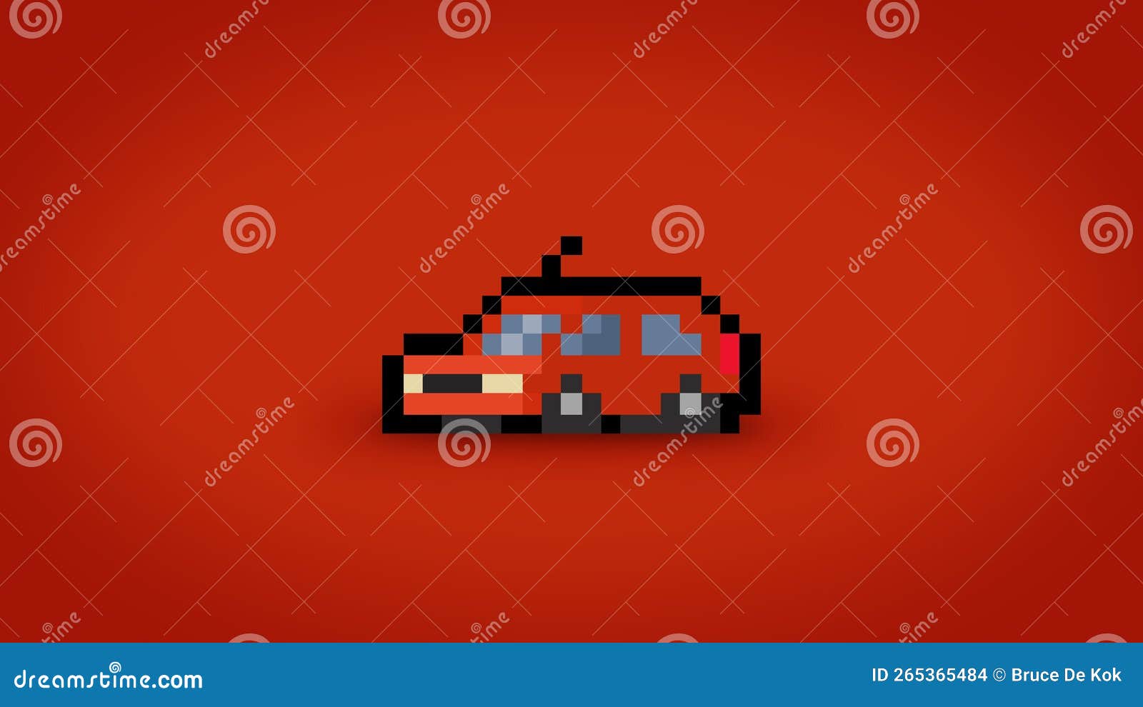 Red Pixel Car Background - High Res 4k 8 Bit Wallpaper Stock ...