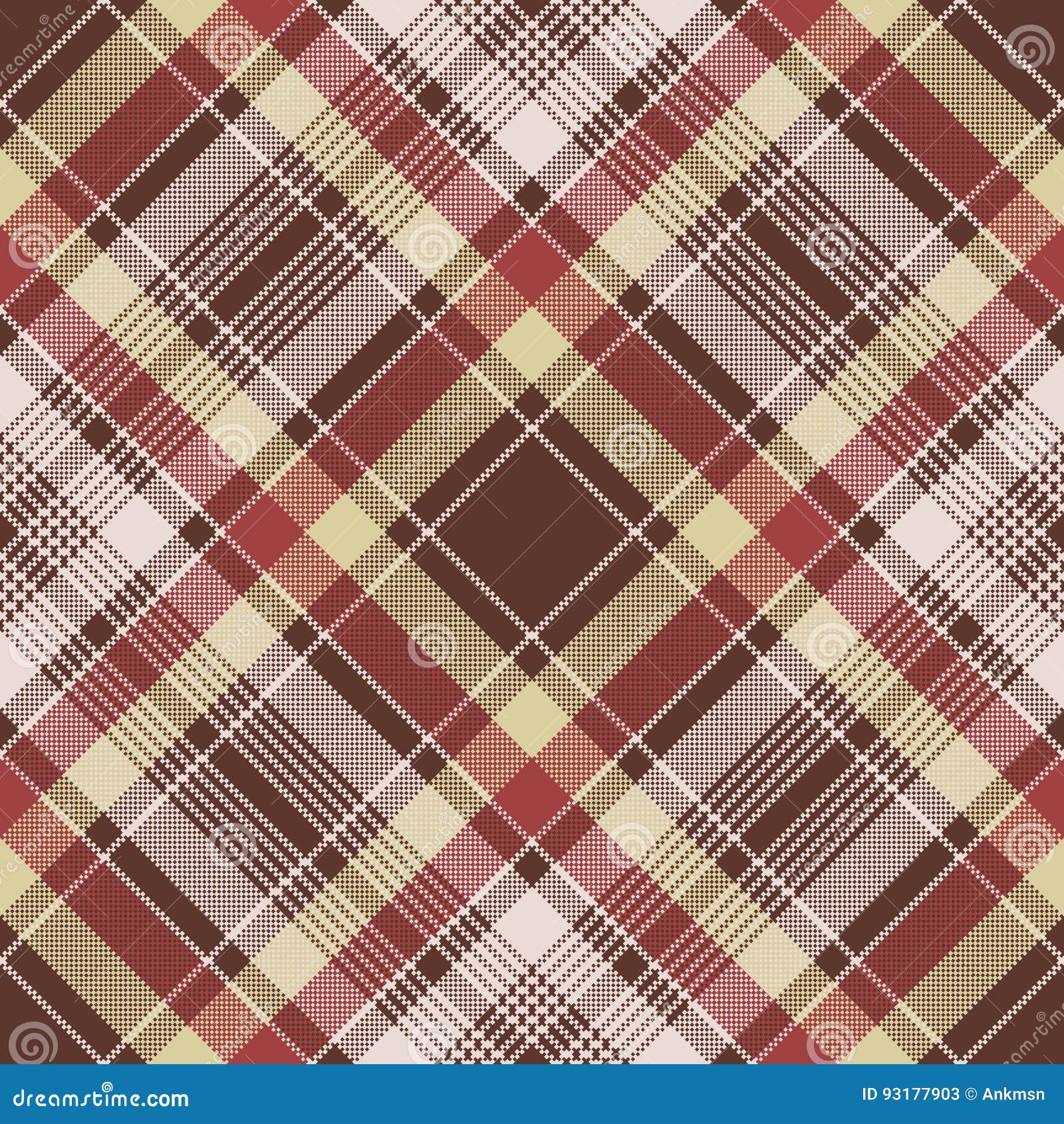 Red Pixel Fabric Texture Plaid Seamless Pattern Stock Vector ...