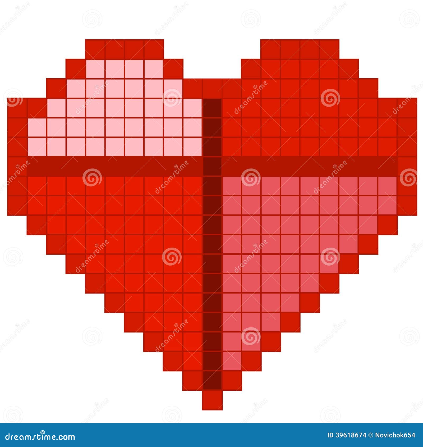 Red pixel heart stock vector. Illustration of isolated - 39618674