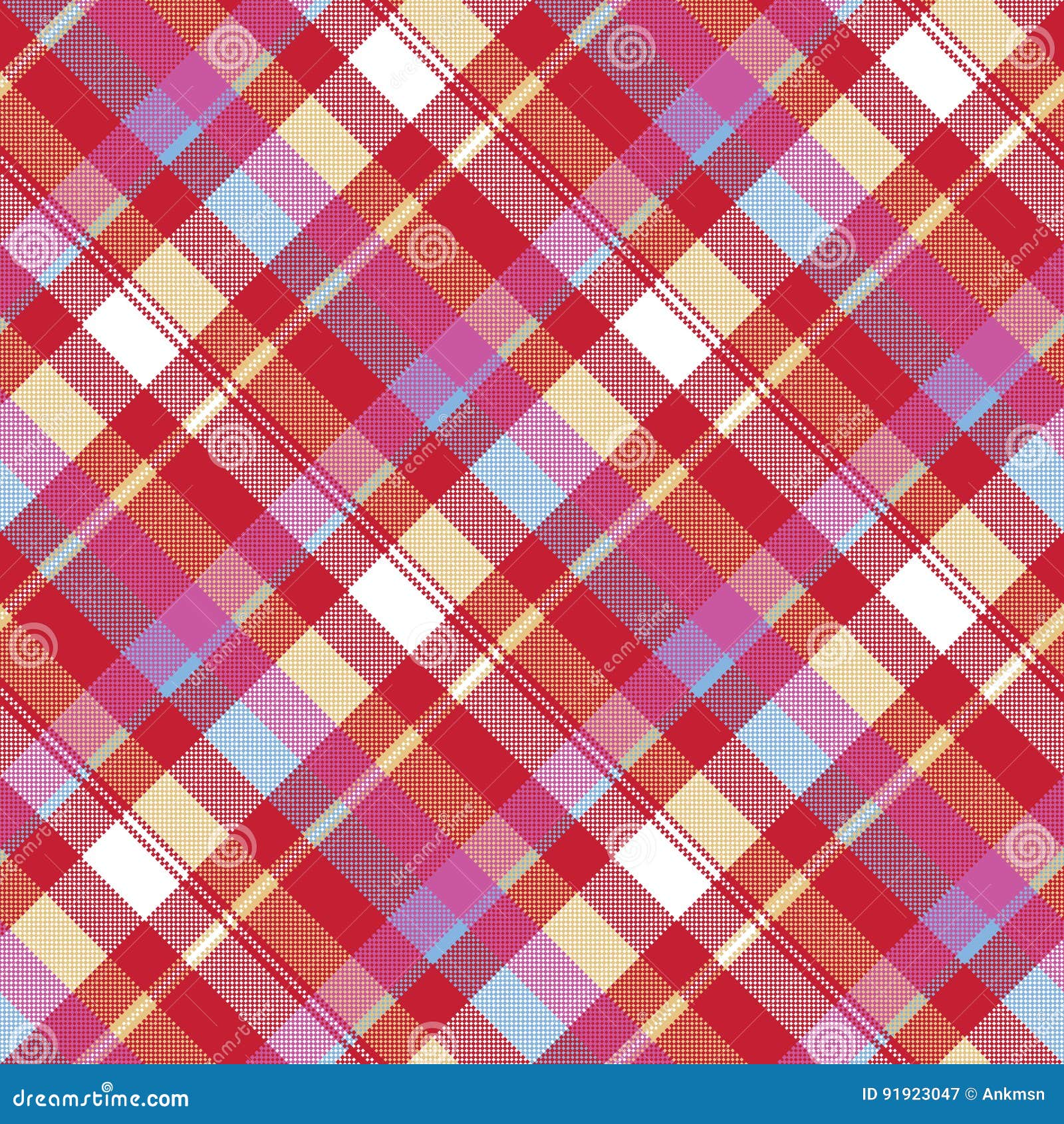 Red Pixel Plaid Seamless Fabric Texture Stock Vector - Illustration of ...