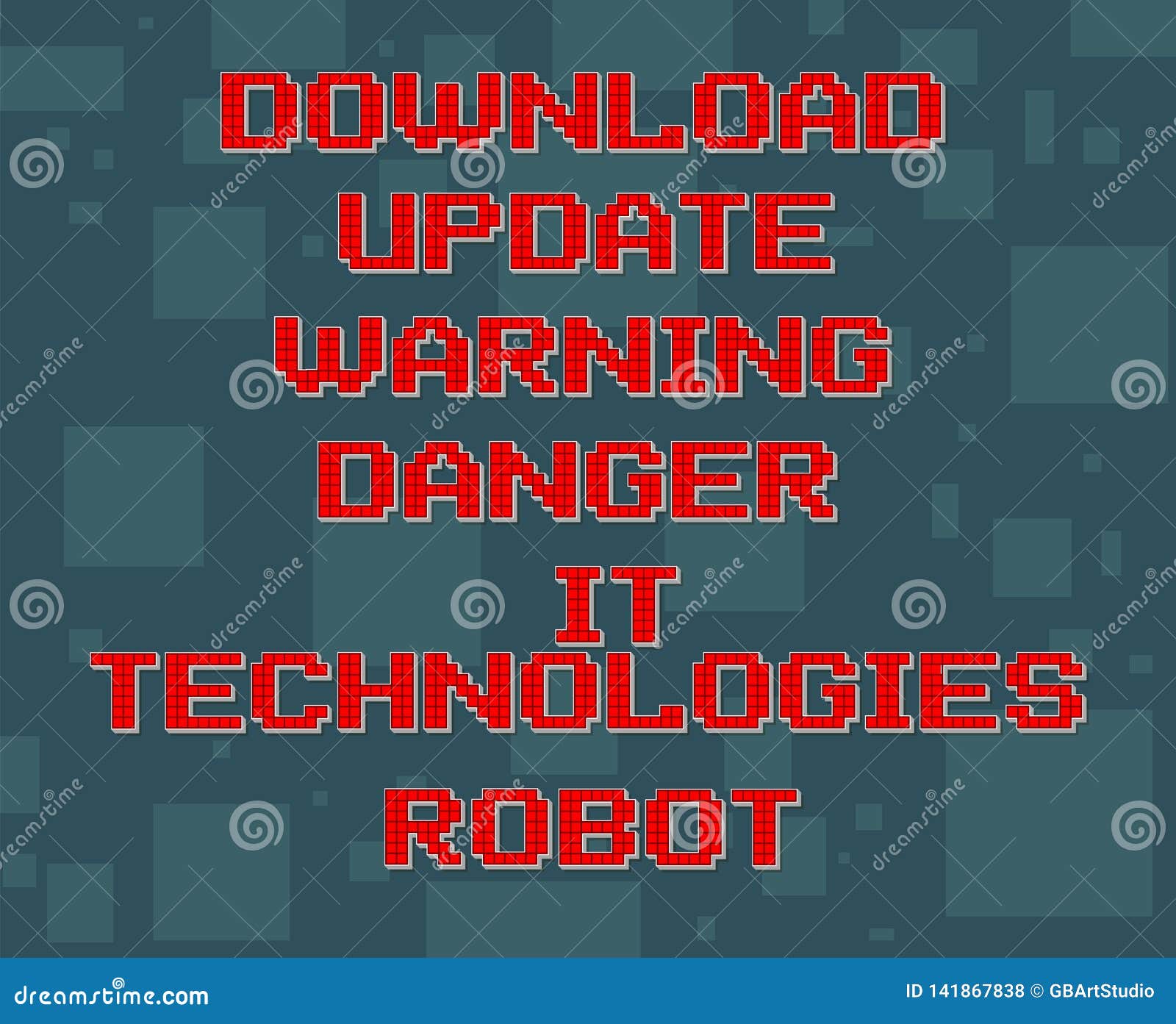 Red Pixel Retro Different Text for Video Games Set Stock Vector ...