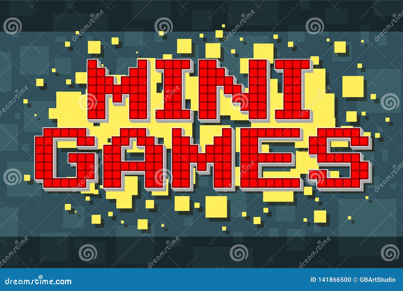 Red Pixel Retro Text Button for Video Games Stock Vector - Illustration ...