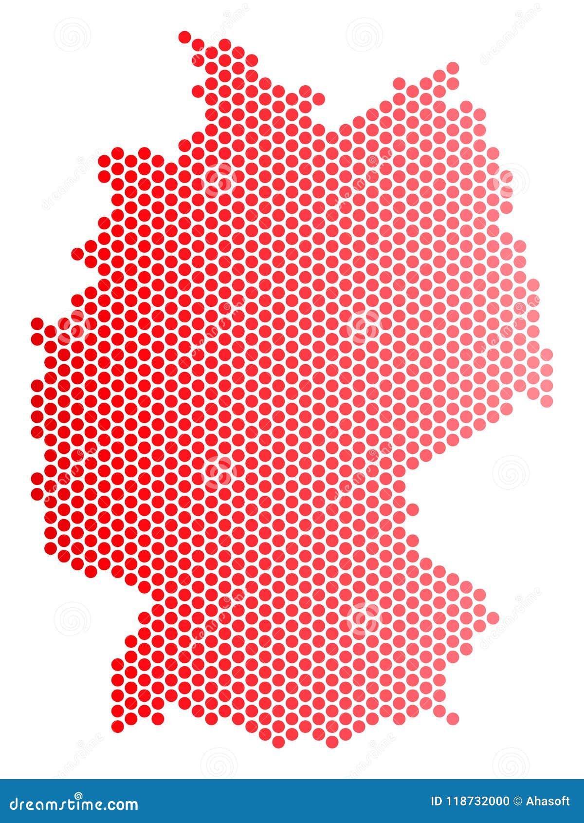 Red Dotted Germany Map stock vector. Illustration of pixel - 118732000