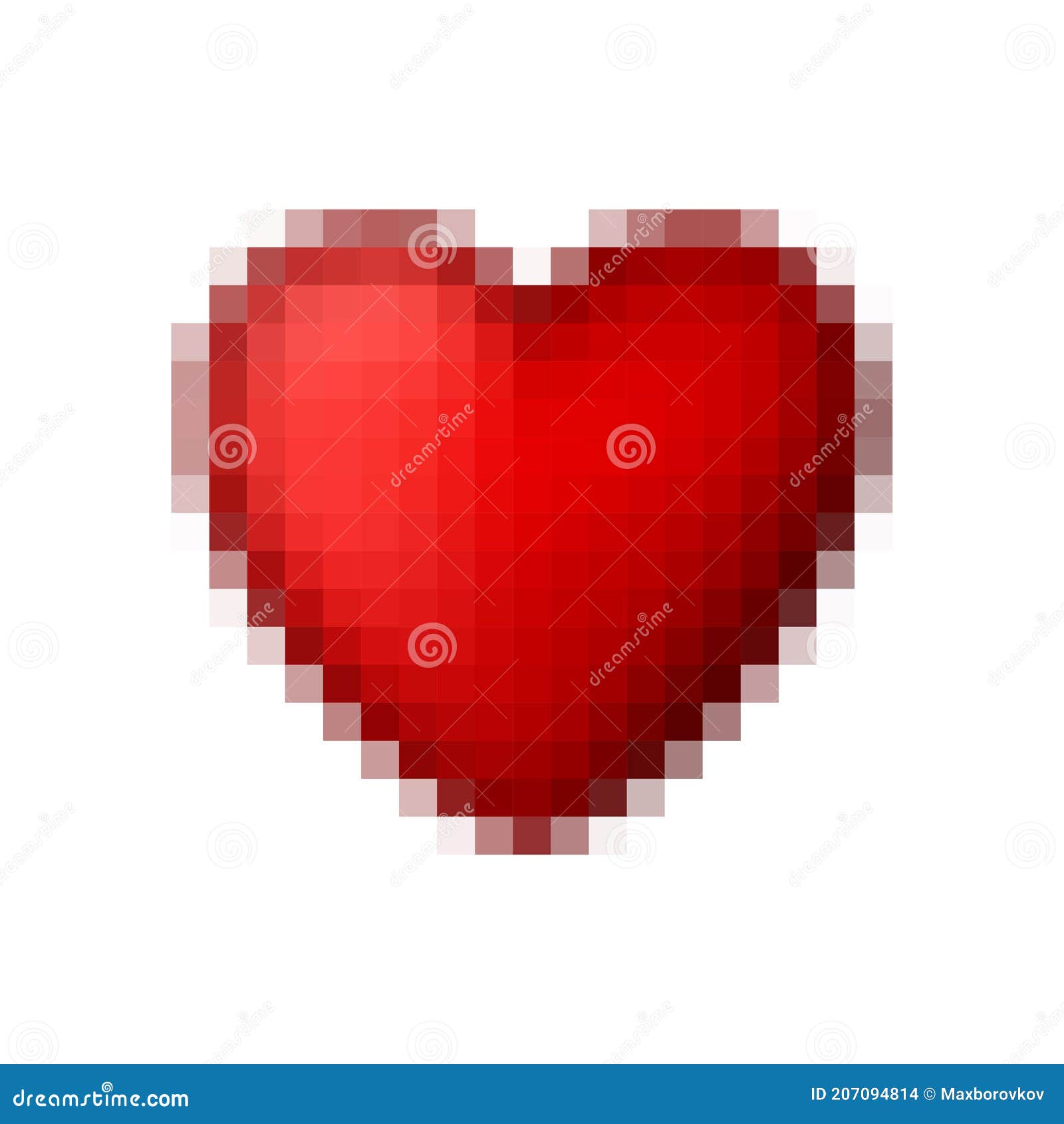Red Pixelated Heart Shape Icon Stock Vector - Illustration of concept ...