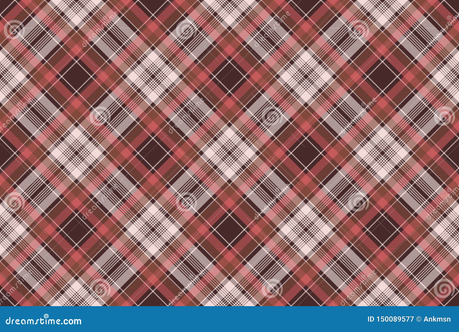 Red Plaid Fabric Texture Background Seamless Pattern Stock Vector ...