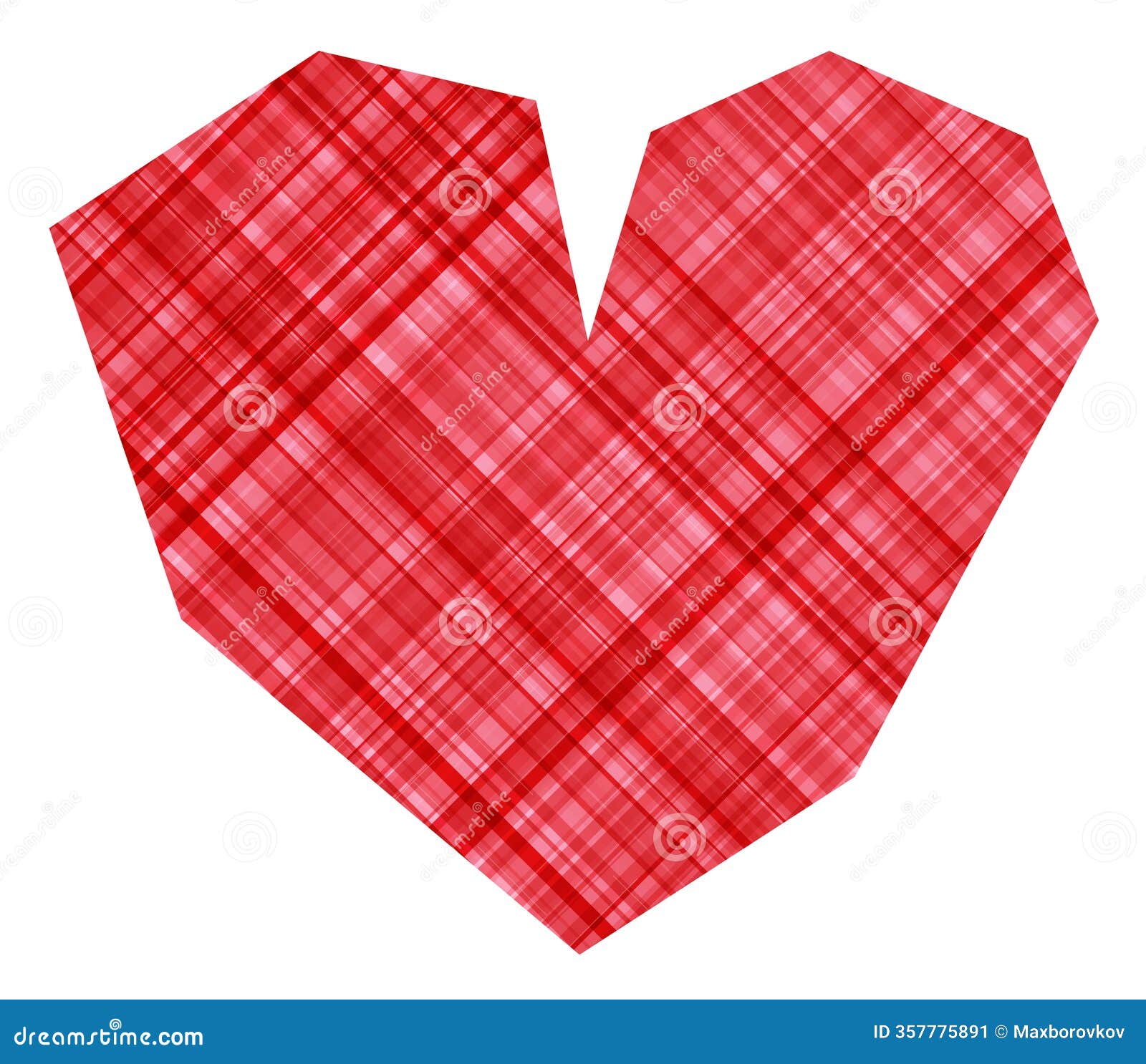 Red Plaid Textile Heart Vector Stock Illustration - Illustration of ...