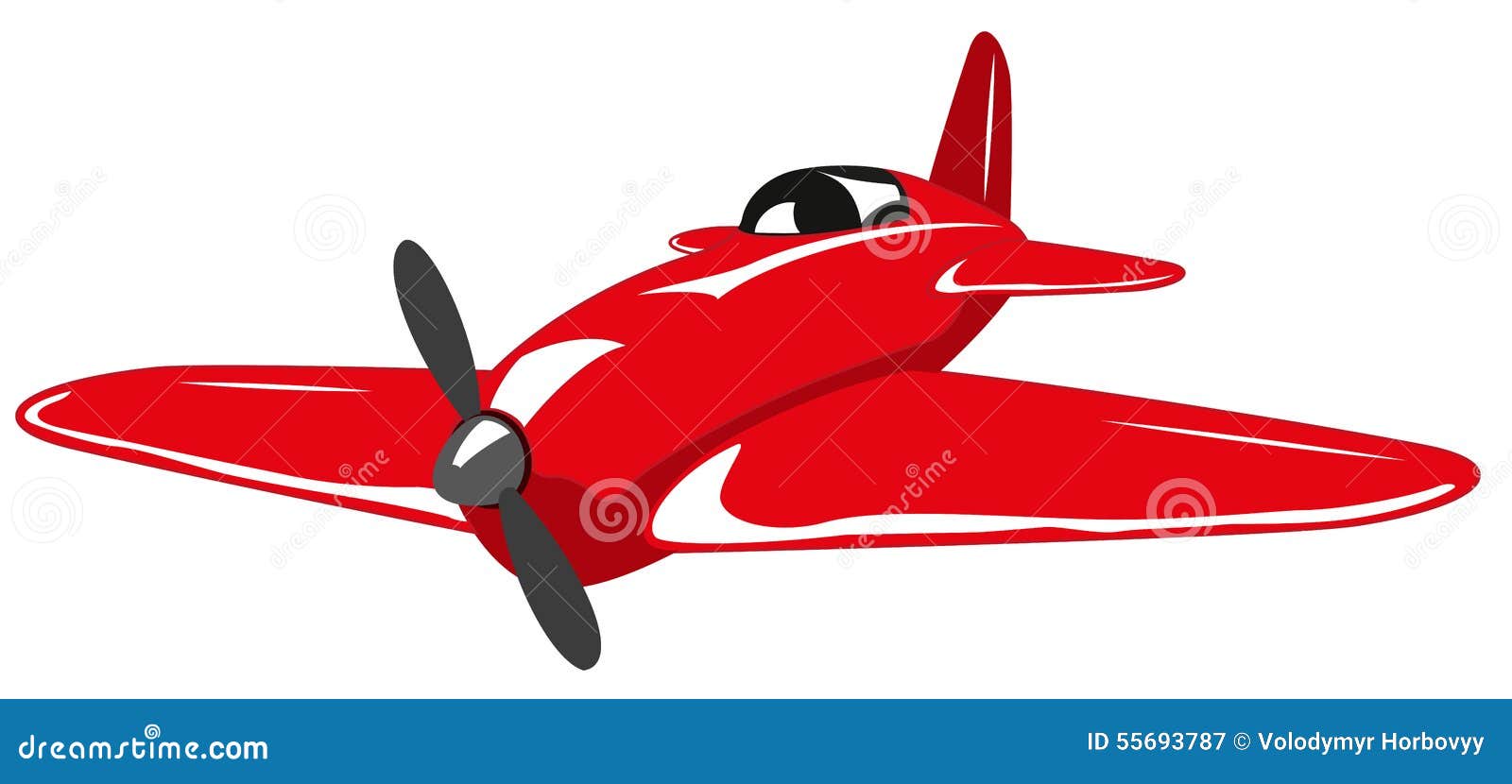 Red plane stock vector. Illustration of aero, cockpit - 55693787