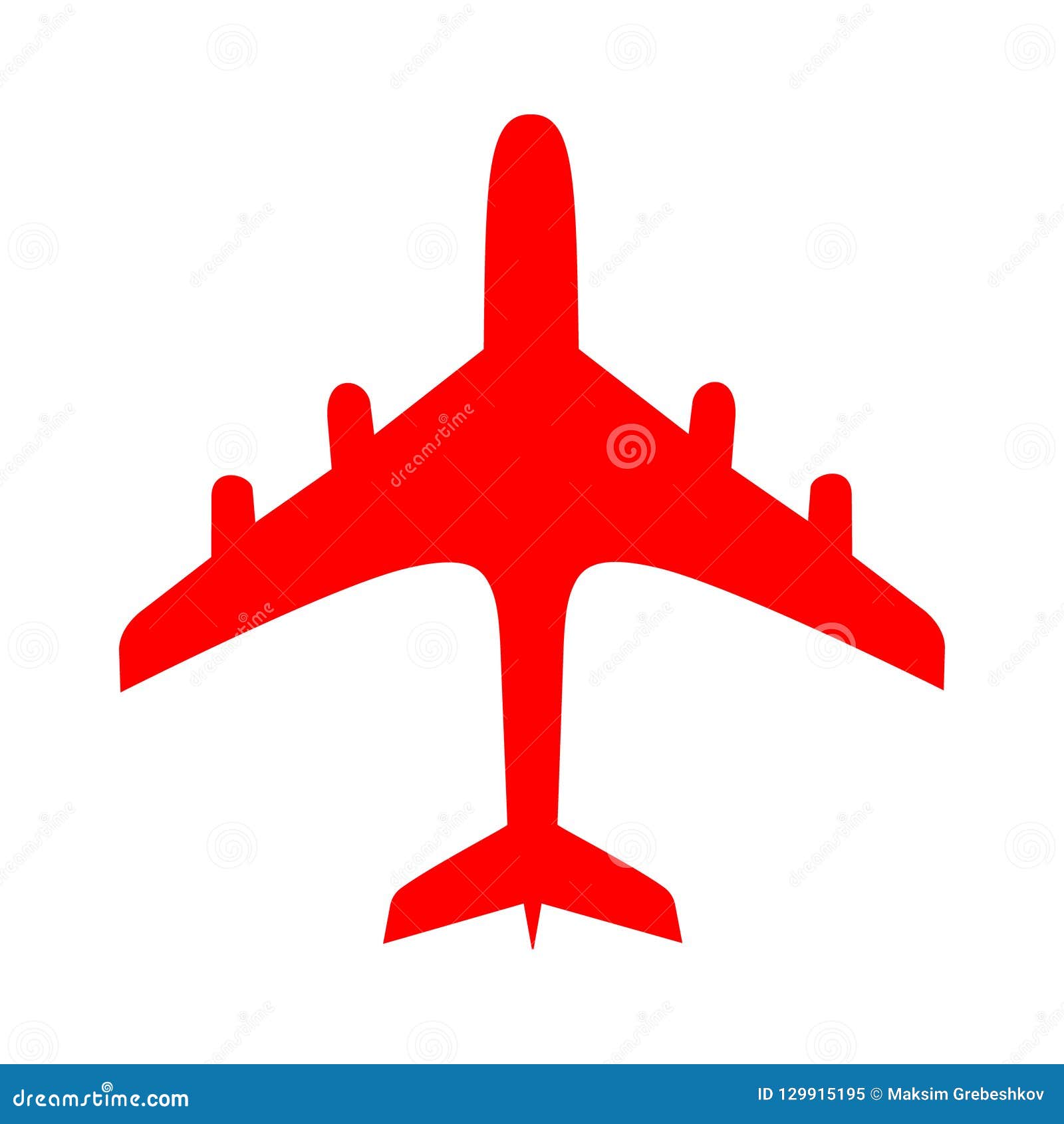 Red Plane Over White Background Stock Illustration - Illustration of ...