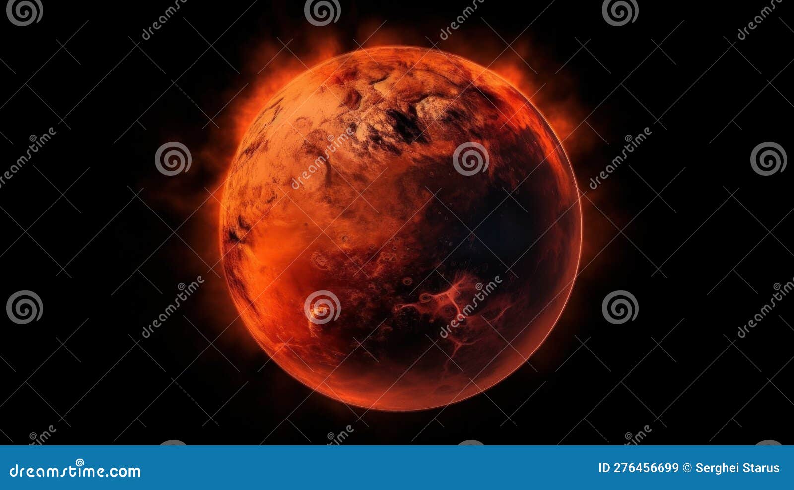 A Red Planet with a Black Background. AI Generative Image. Stock ...