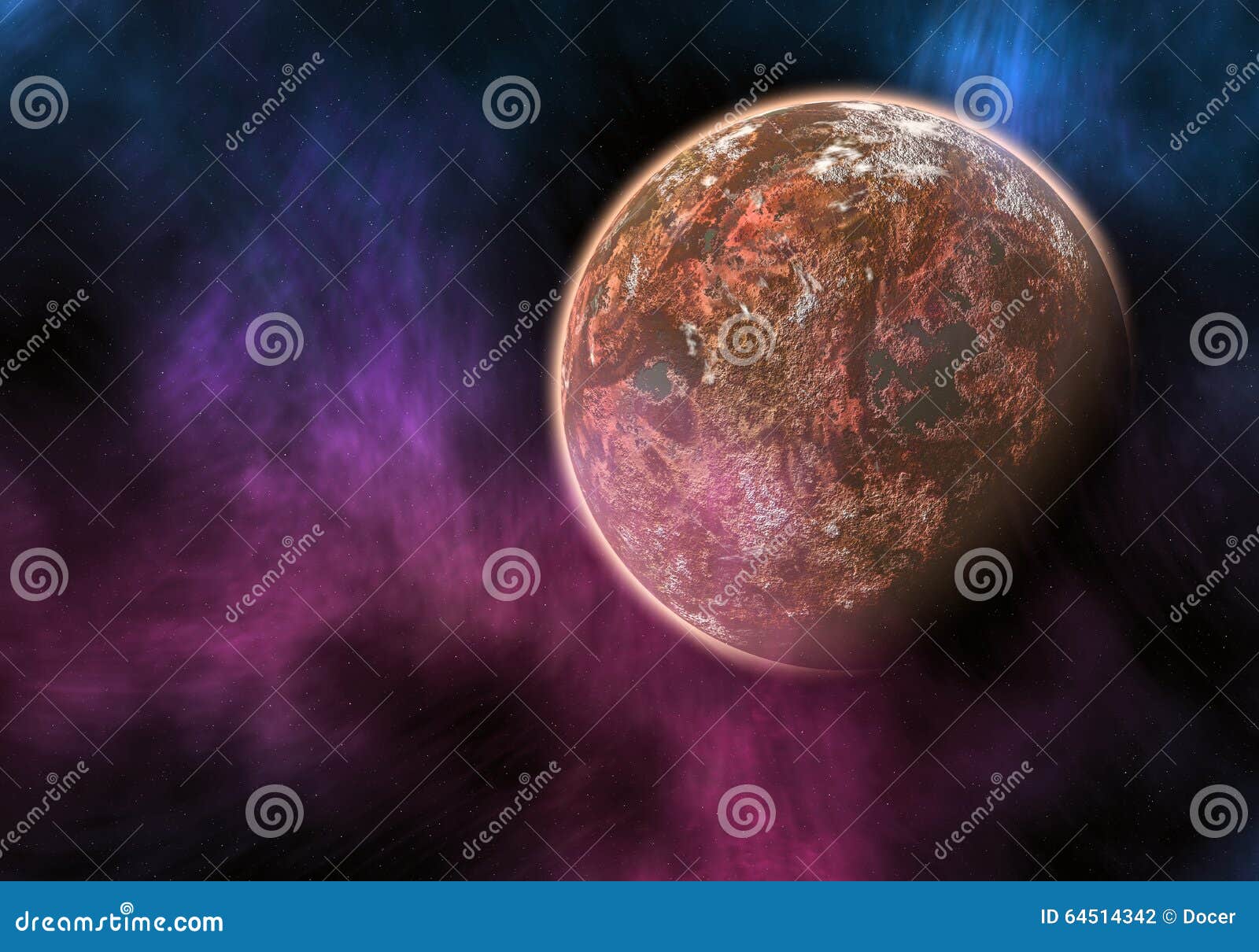 Red Planet on Cosmos Stars Backgrounds Stock Illustration ...