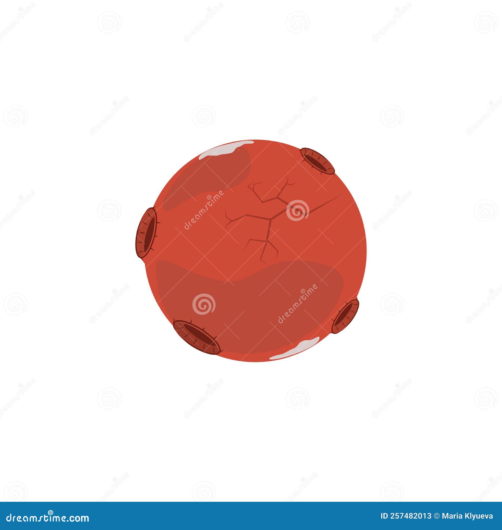 Red Planet 2d Vector Mars, Flat Isolated Stock Vector - Illustration of ...