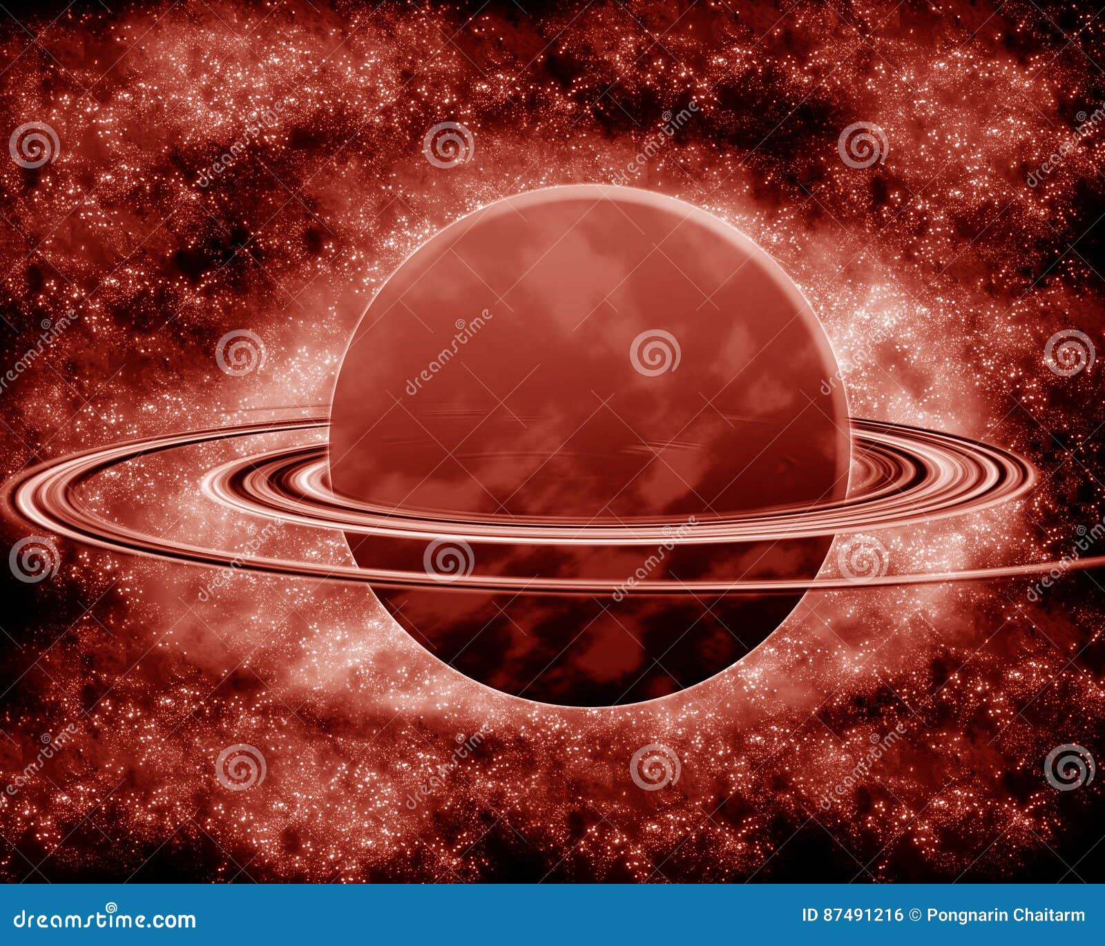 Red planet - fantasy space stock illustration. Illustration of fiction ...