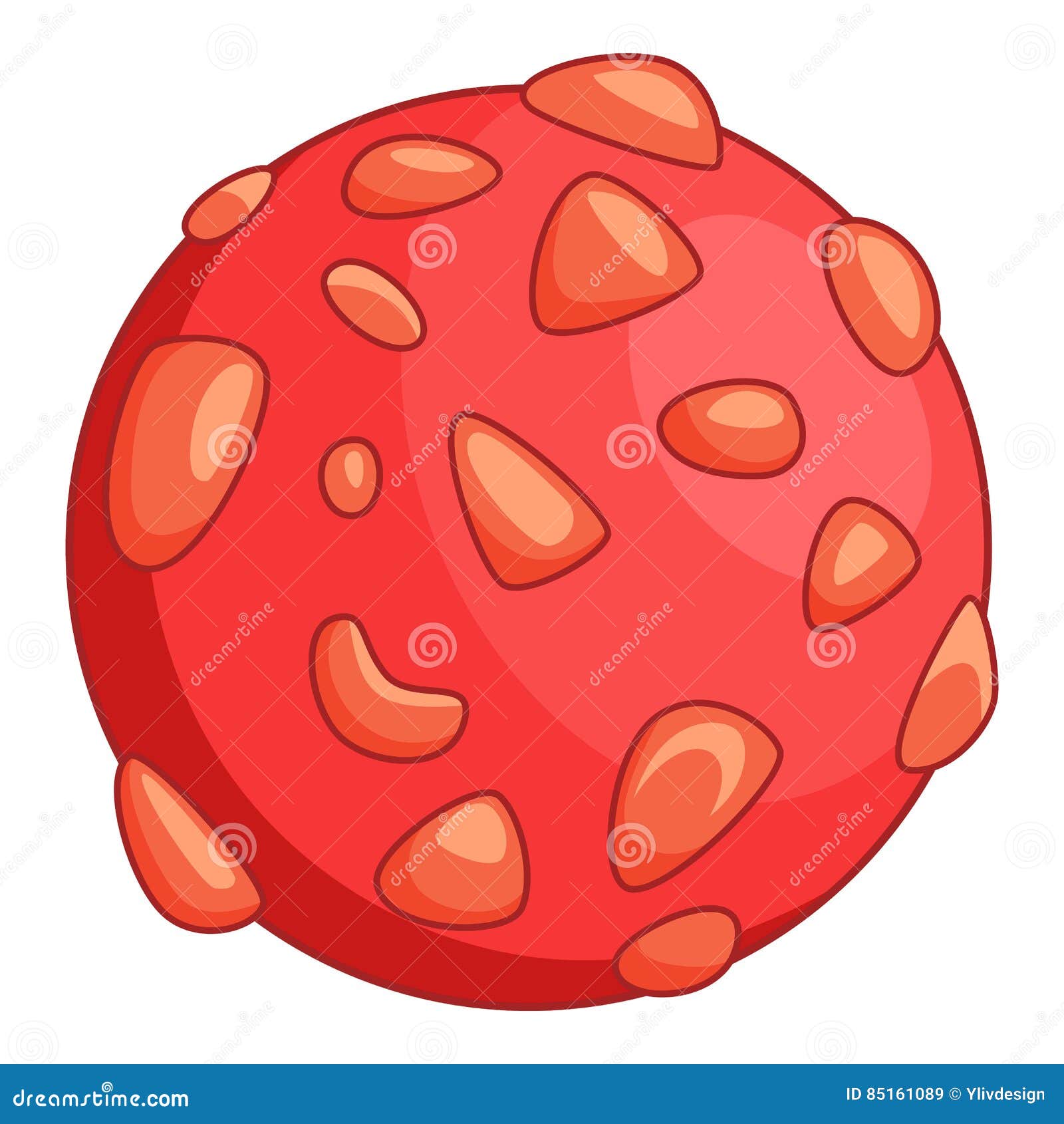 Red Planet Icon, Cartoon Style Stock Vector - Illustration of alien ...