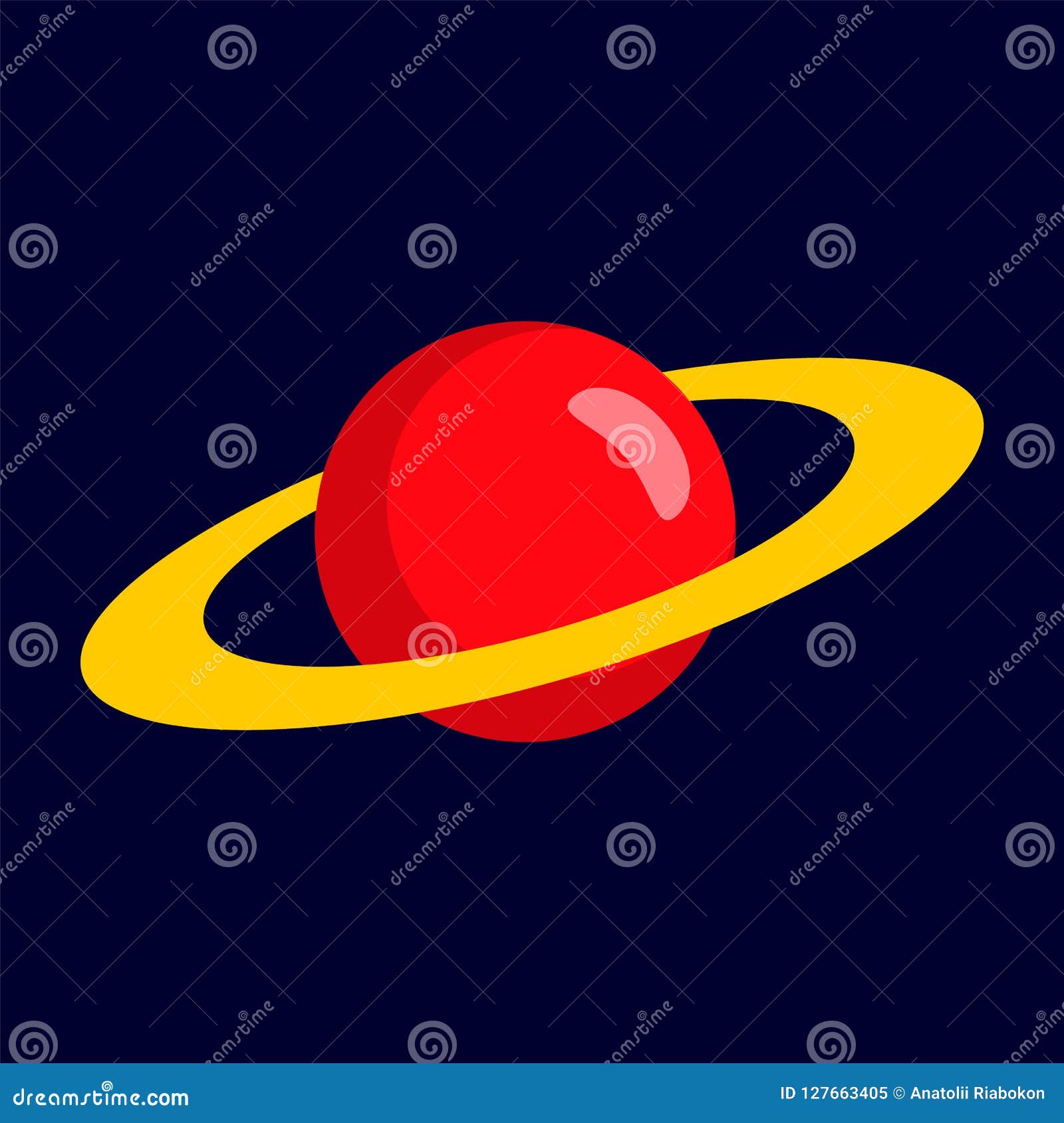 Red Planet Icon, Flat Style Stock Vector - Illustration of beautiful ...