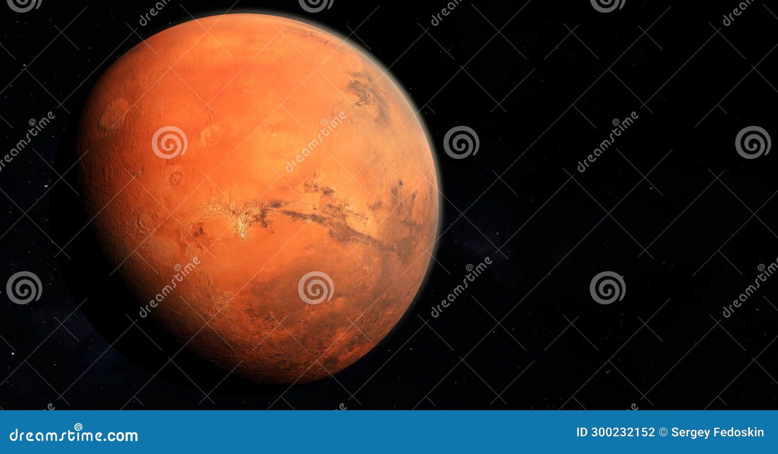 Red Planet Mars in Outer Space Stock Illustration - Illustration of ...