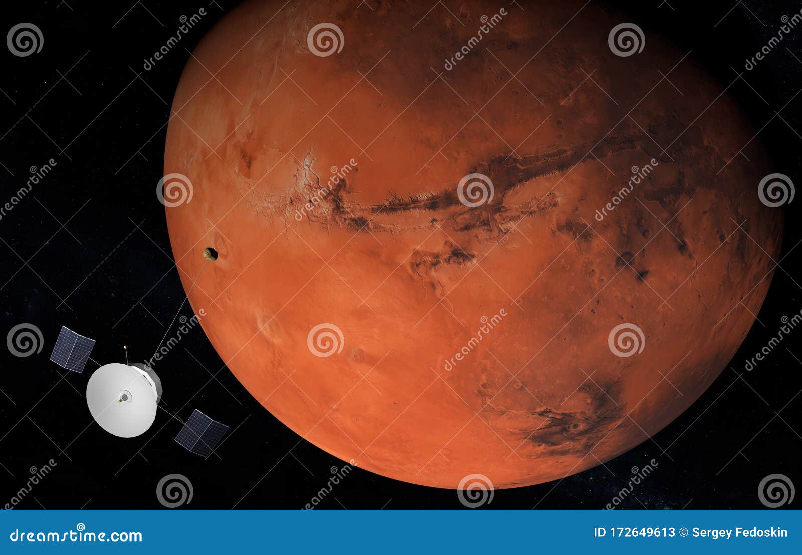 Red Planet Mars - is a Planet of the Solar System. Interplanetary Probe ...