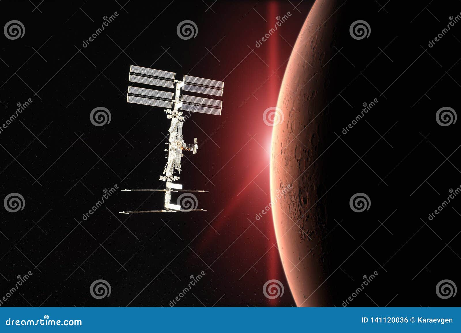 Red Planet Mars. Spacecraft Launch into Space Stock Photo - Image of ...