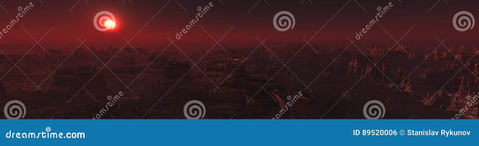 Red Planet, Panoramic Landscape of Mars Stock Photo - Image of ...
