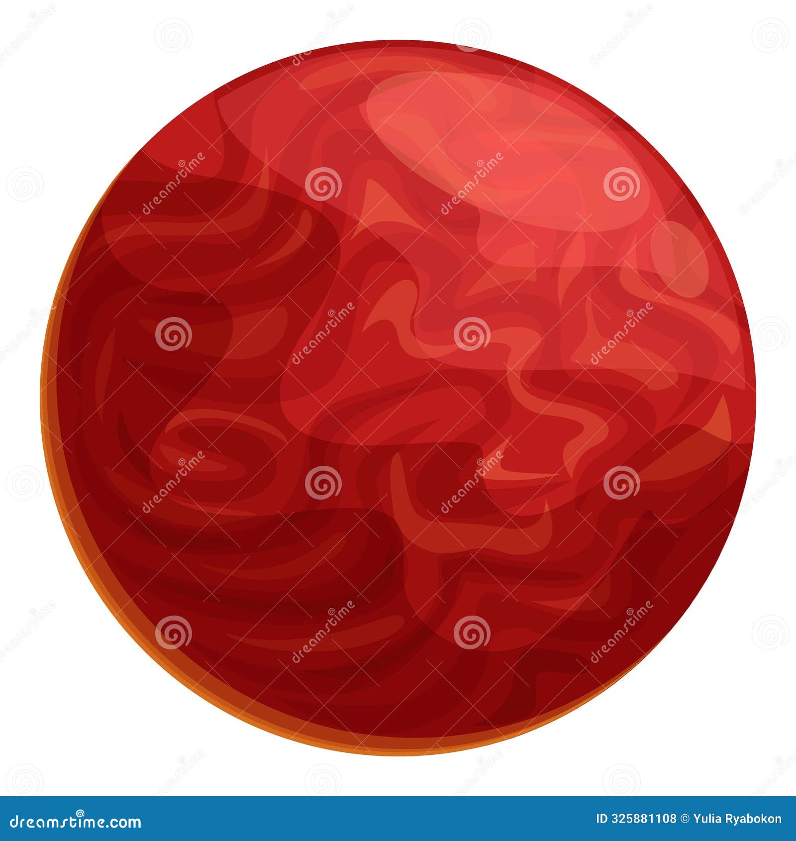 Red Planet Mars Rotating in the Solar System Stock Illustration ...