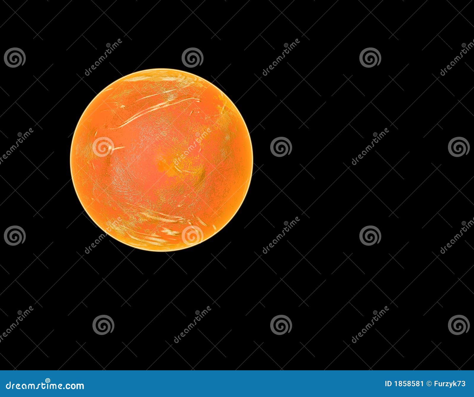 Red planet in space stock illustration. Illustration of mainland - 1858581