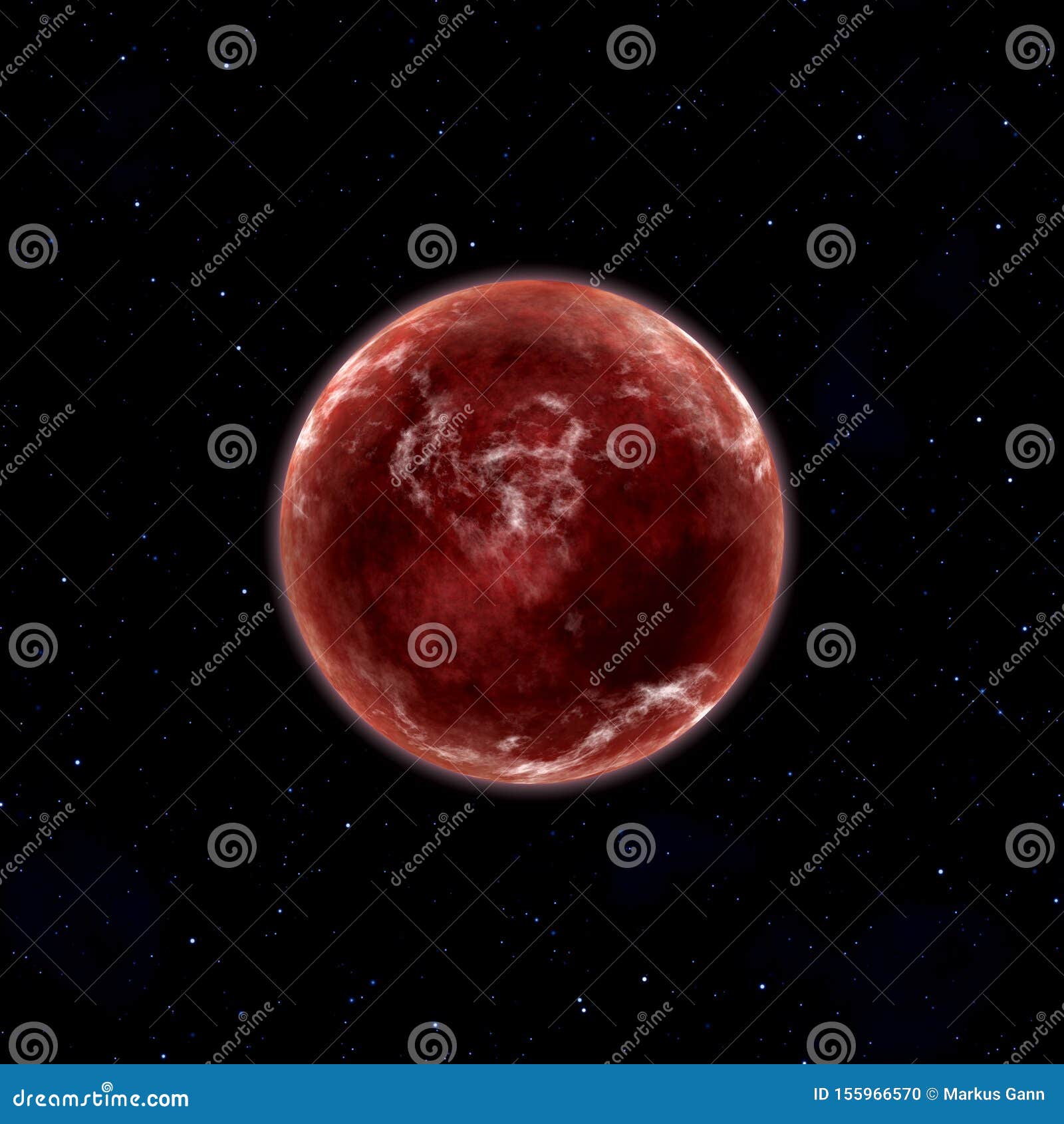 Red Planet in Space with Stars Stock Illustration - Illustration of ...