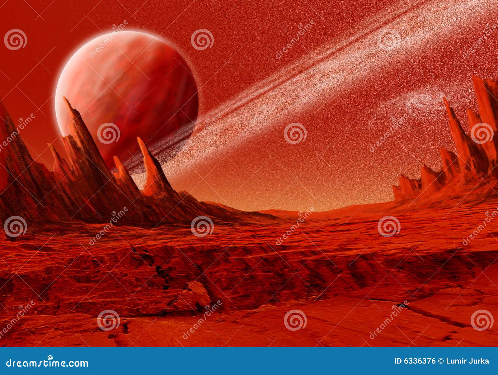 Red planets stock illustration. Illustration of planets - 6336376