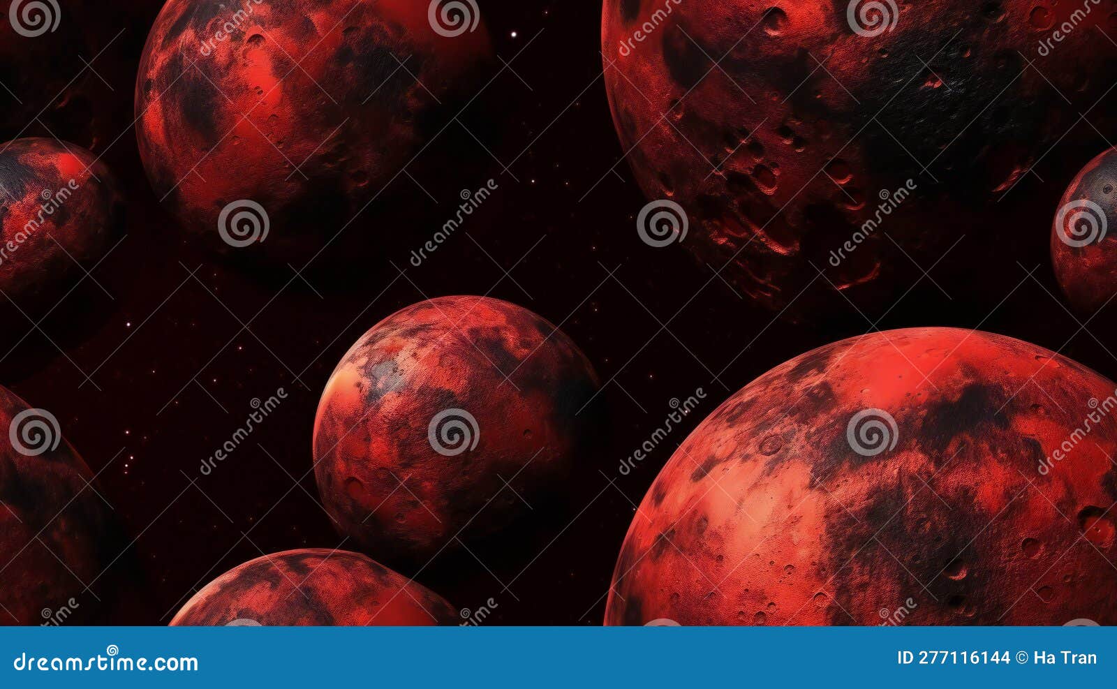 Red Planets in Outer Space, Illustration of Planets in Space Stock ...