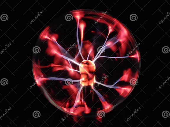 Red Plasma Ball stock image. Image of circle, flame - 201382923